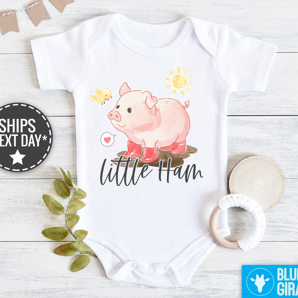 Little Ham Baby Onesie, Cute Little Pig Bodysuit, Farm Baby Clothes ...