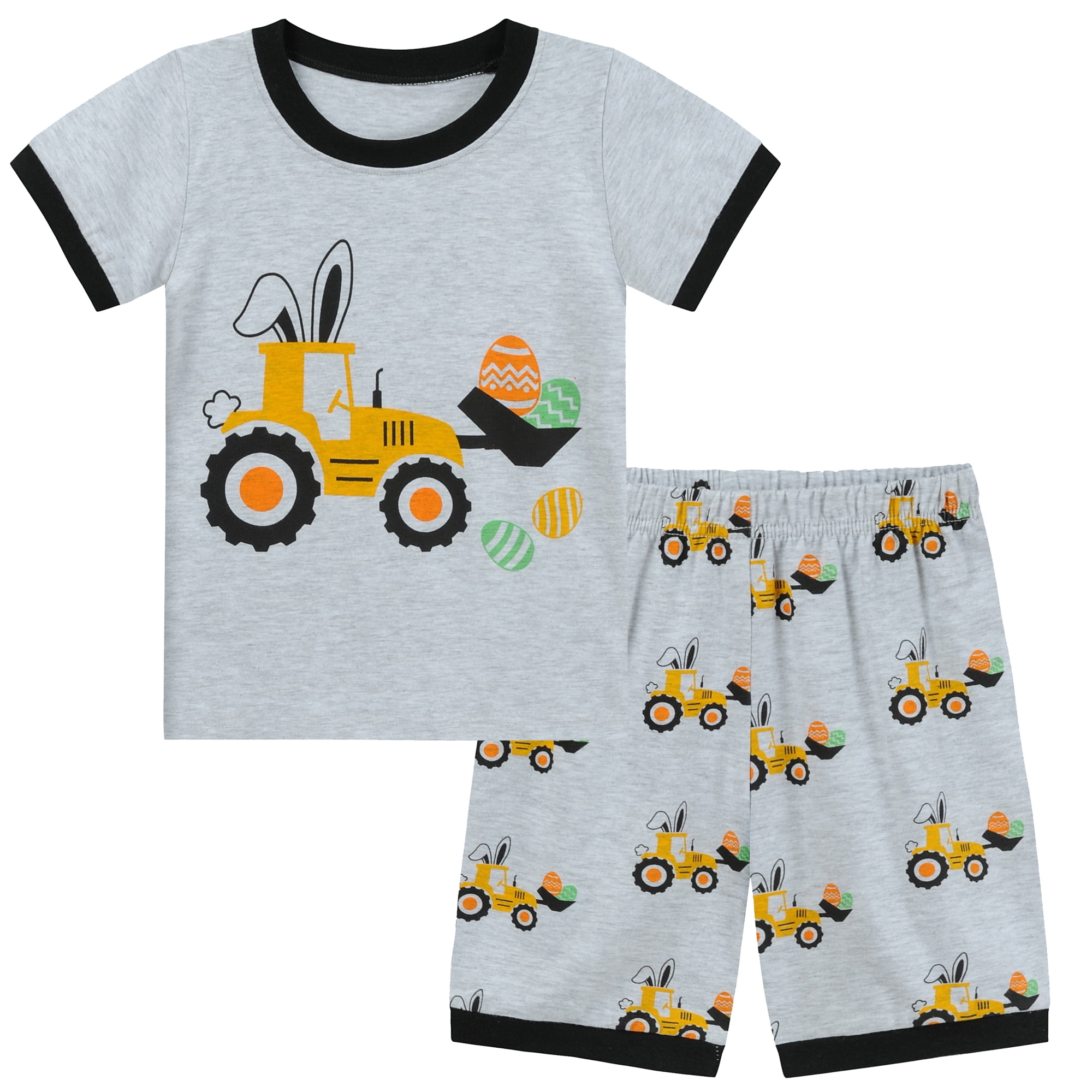 FEDPOP Boy Pajamas Easter Egg Kids Sleepwear Bunny Carrot Truck Pjs 6T ...
