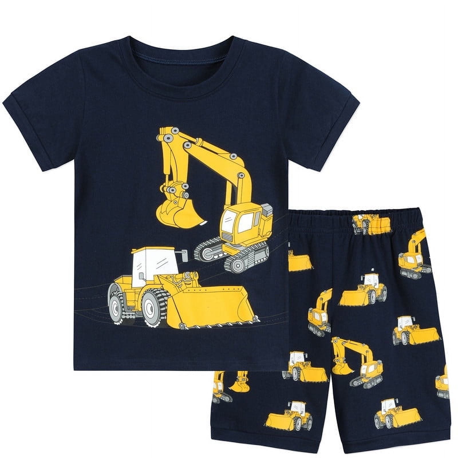 Little Hand Excavator Carton Lic Sleepwear Boys Pajamas Set 2Pcs 100% ...
