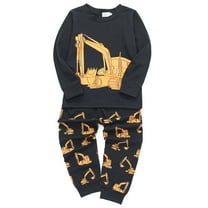 WIBACKER Kids & Toddler Boys Long Sleeve Top and Pants Sleepwear Cotton 2 Piece Pajama Set ...