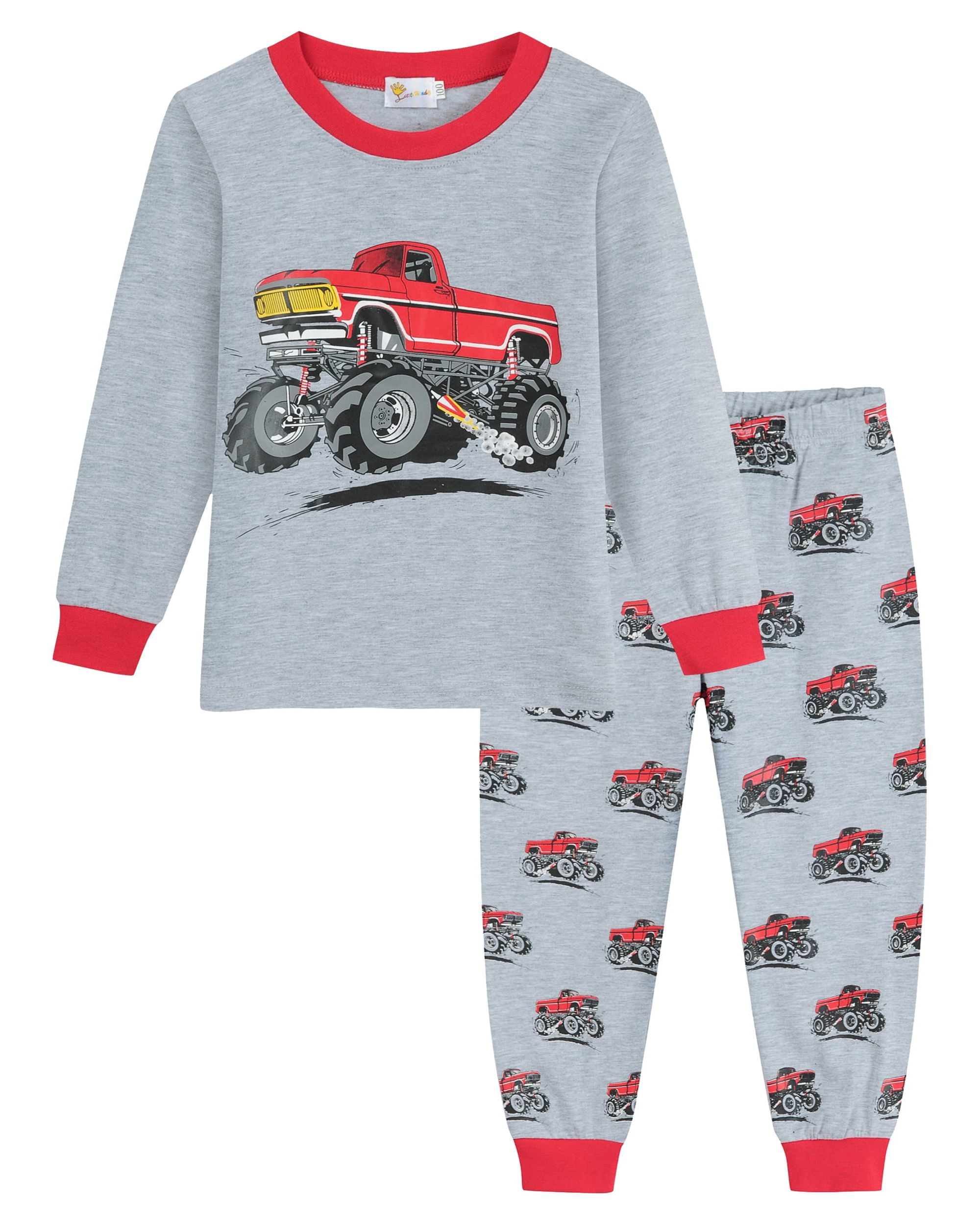 FEDPOP Toddler Boy Pajamas Sleepwear Long Sleeve 100% Cotton Pjs Size 2T - Walmart.com