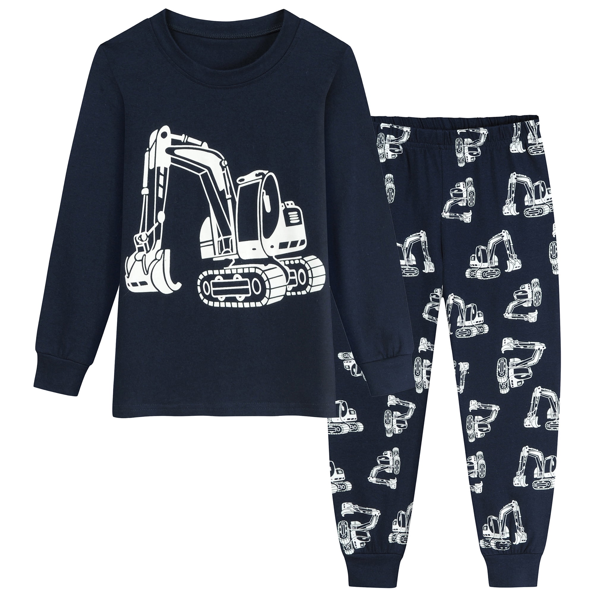 FEDPOP Toddler Boys Pajamas Sets Glow-In-The-Dark Cotton Sleepwear Pjs ...