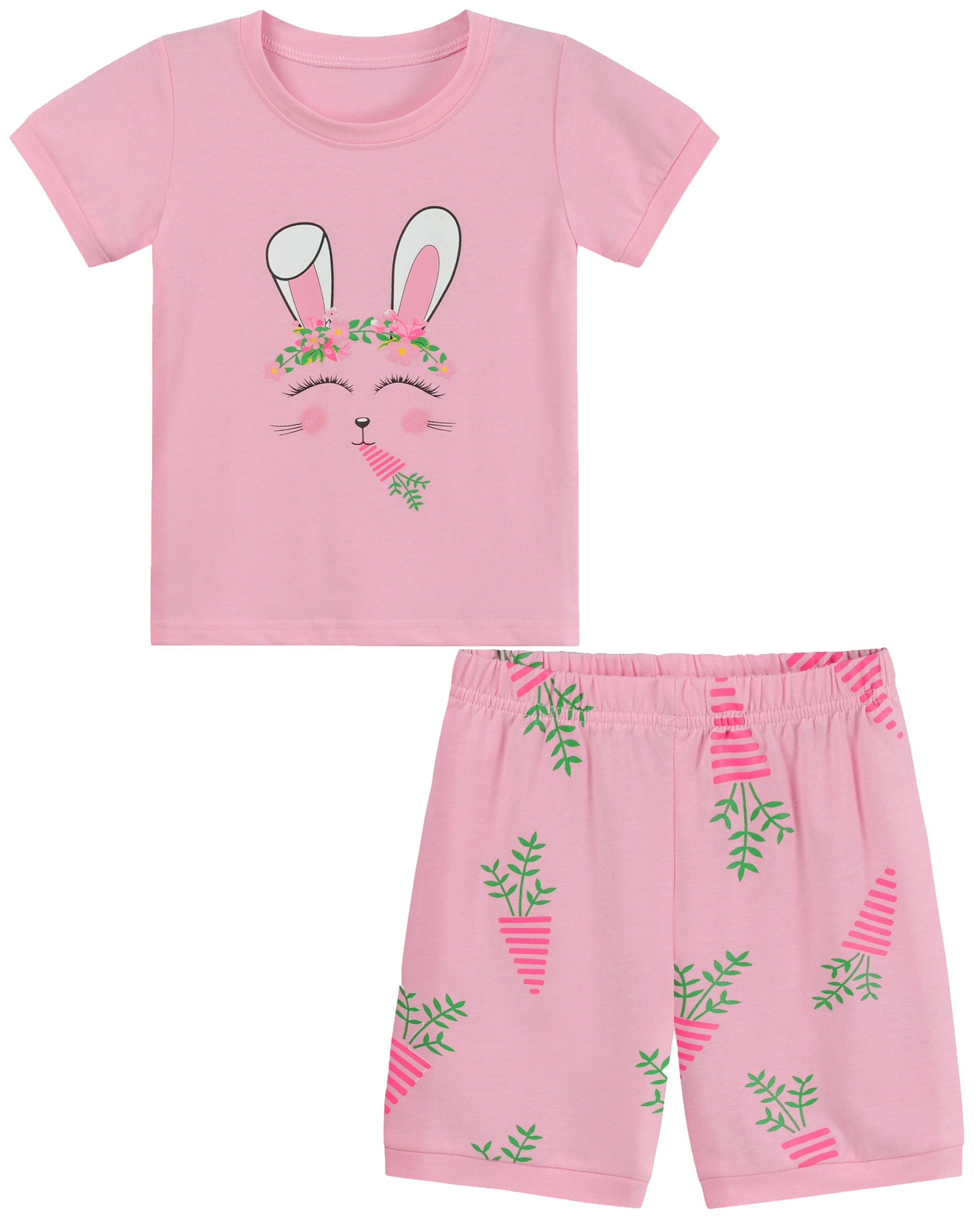 FEDPOP Toddler Girls Easter Sleepwear Short Girl Rabbit Pajamas Set 4T ...