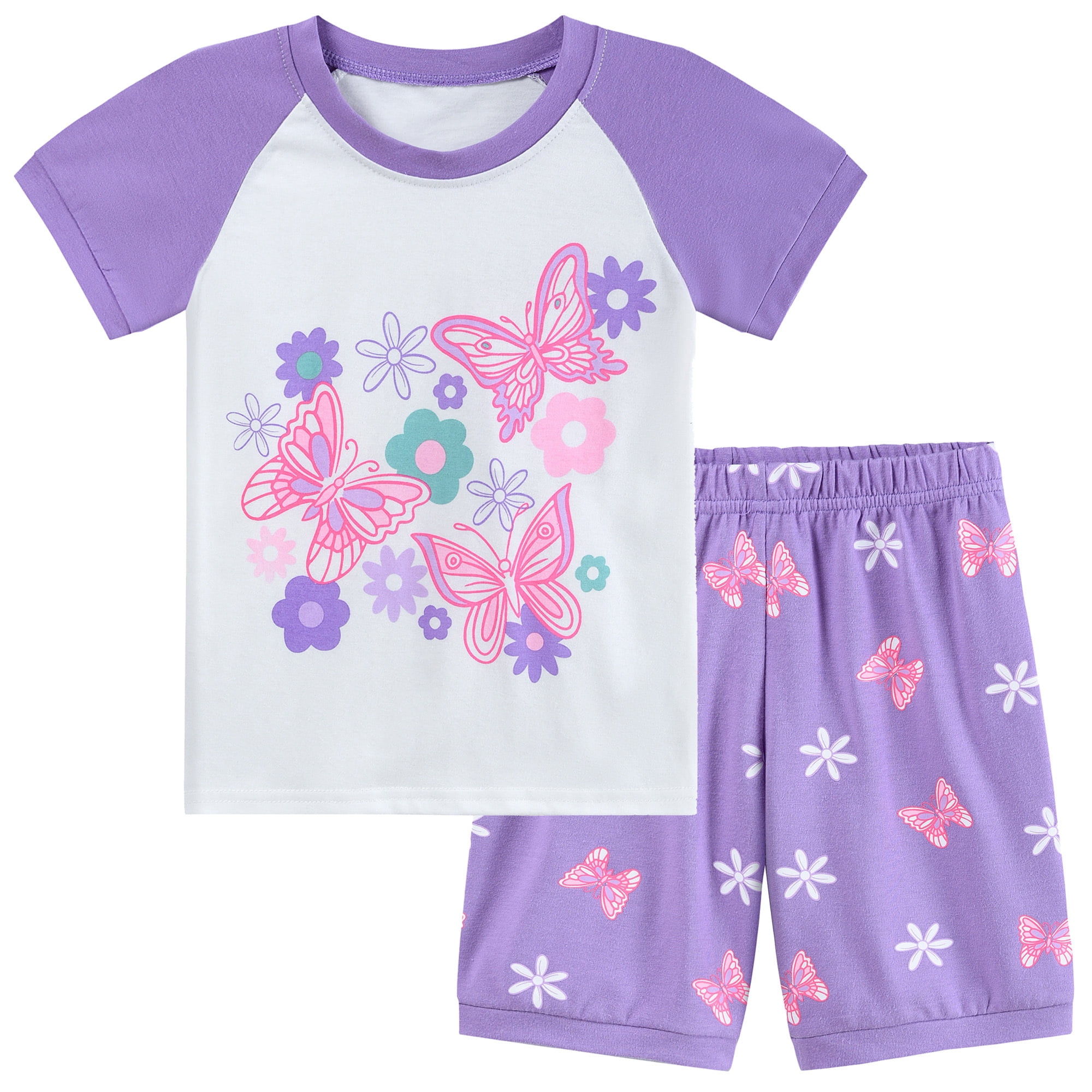 Little Hand Toddler Girls Pajamas Butterfly Short Set Summer Sleepwear ...