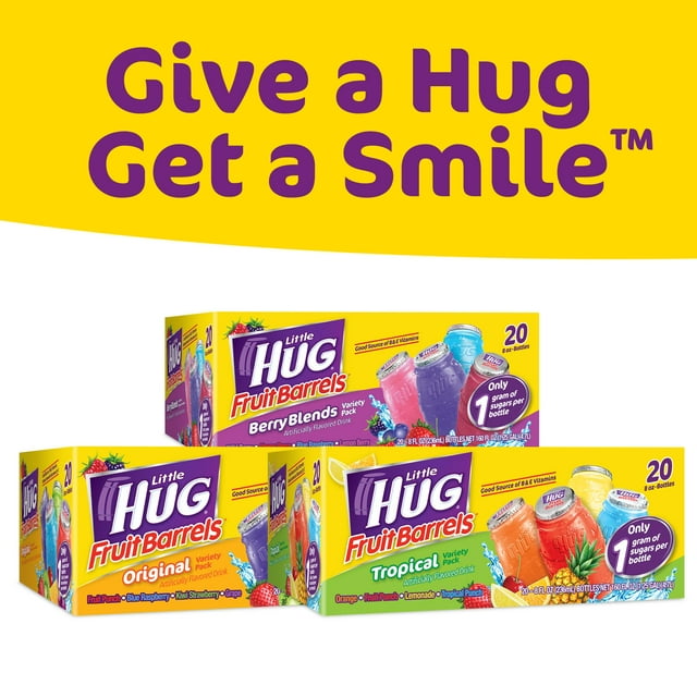 Little HUG Fruit Barrels, Kids Juice Variety Pack, Low Sugar ...