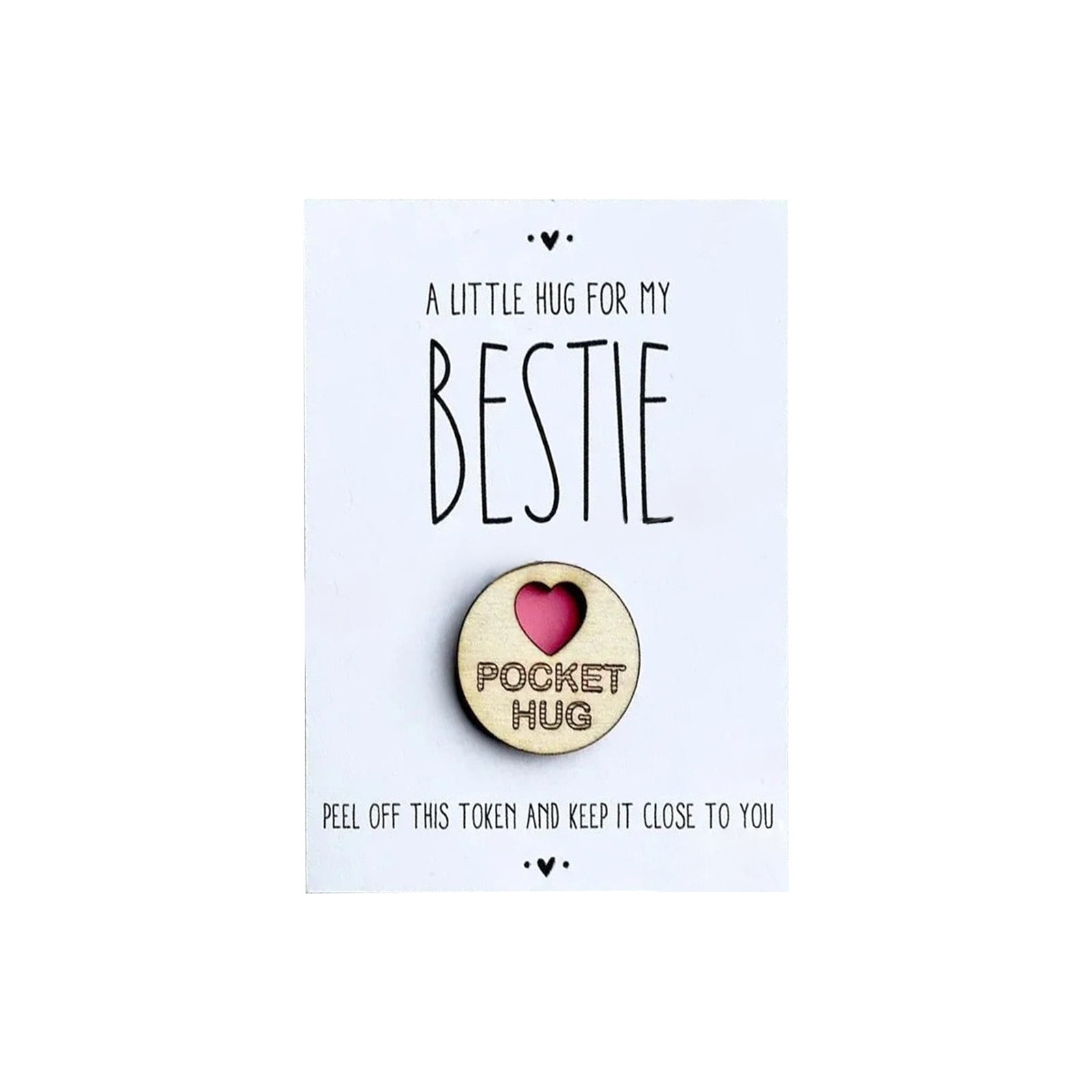 Little Hug for My Bestie Pocket Hug Token & Greeting Card, Think of You ...