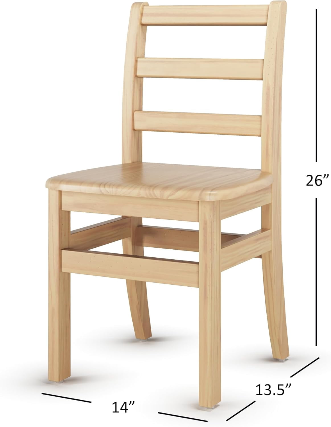 Little Innovators 14 Inch Kids Wooden Ladderback School Chairs ...