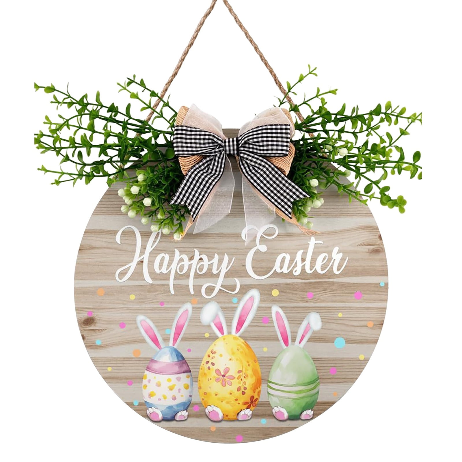 Little Inventory Festive Easter Decor: Wooden Hanging Sign With ...