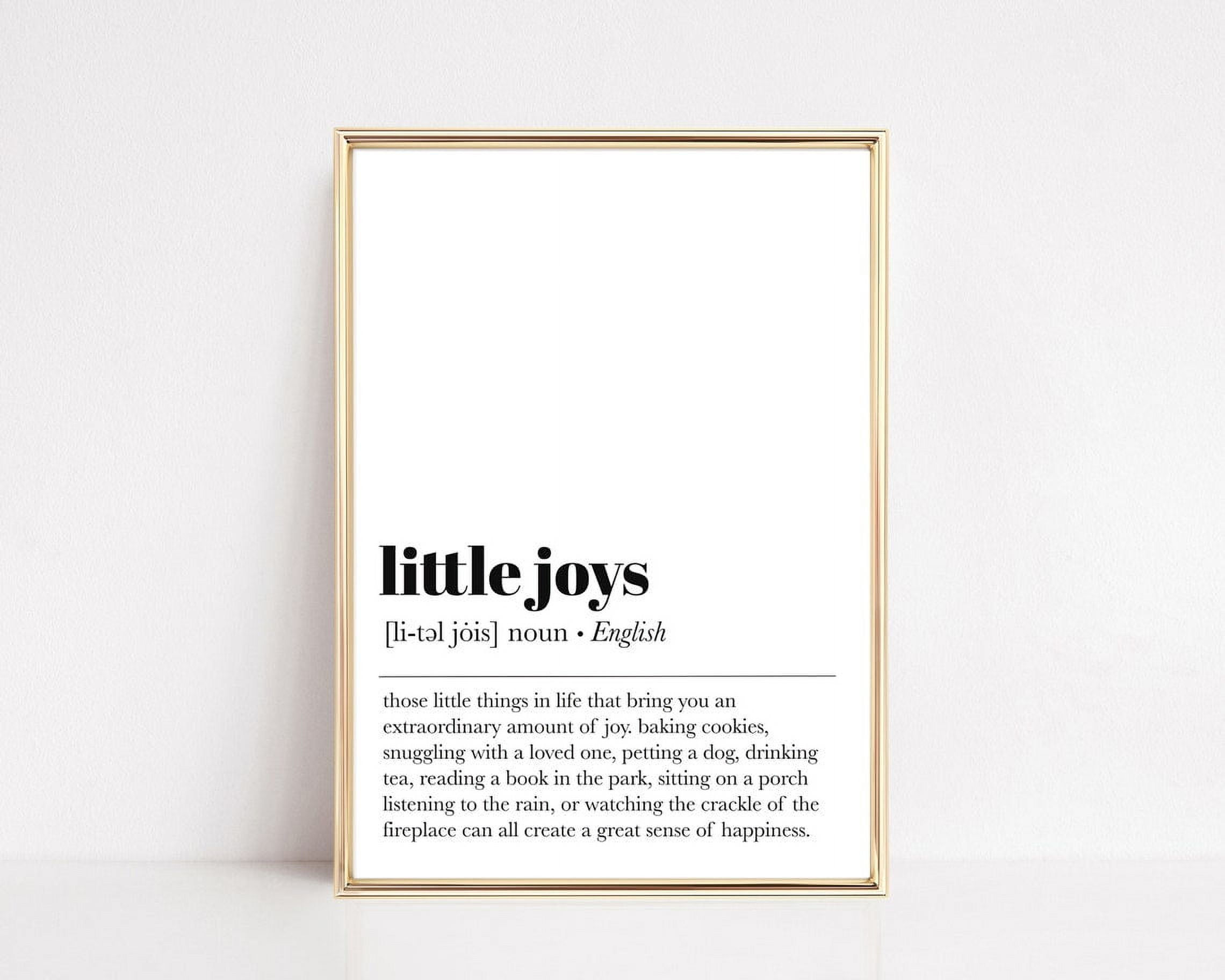 Little Joys Definition Print Inspirational Wall Art Happiness Prints ...