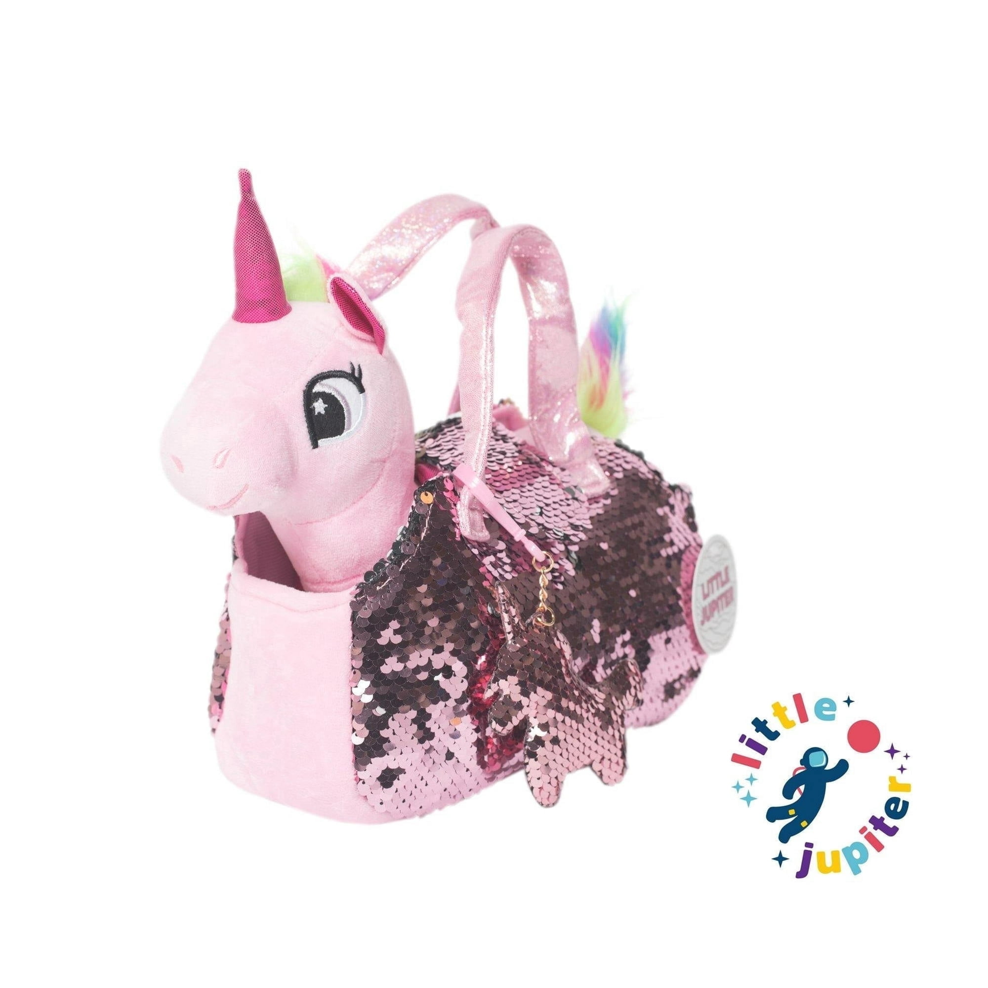 Little Jupiter Pet Plush Set with Bag - Pink Unicorn - Walmart.com