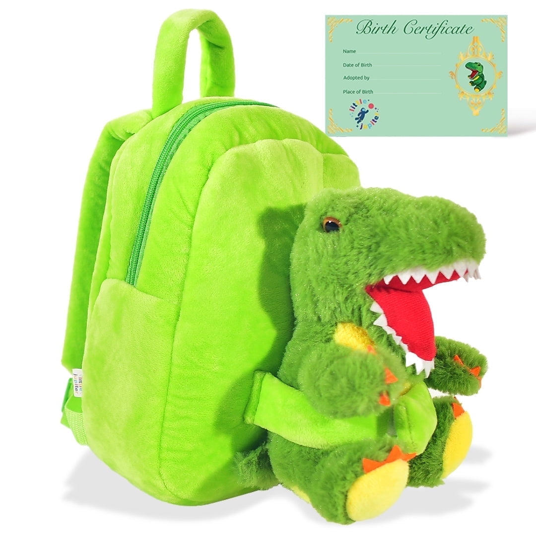Little Jupiter Pet Plush Stuffed Animal Backpack - Green Dinosaur ...