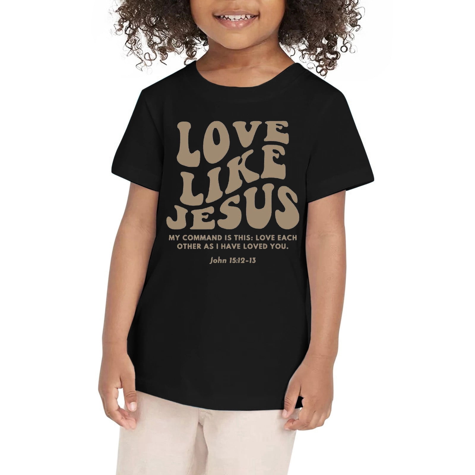Little Kid Girl's Graphic Print Tee Shirt Crewneck Short Sleeve T ...