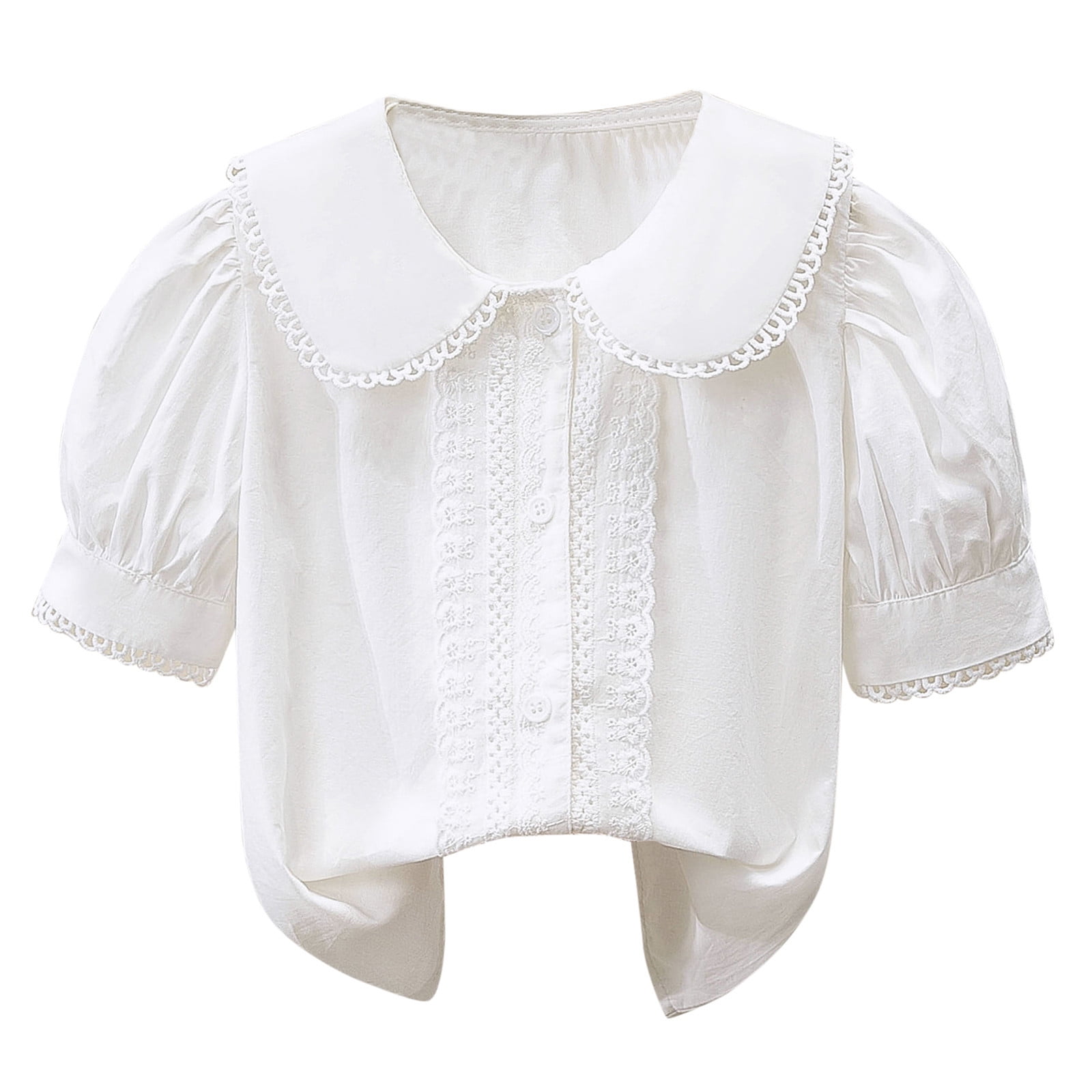 Little Kid Girls Casual Shirt Summer Top With Collar School Style ...