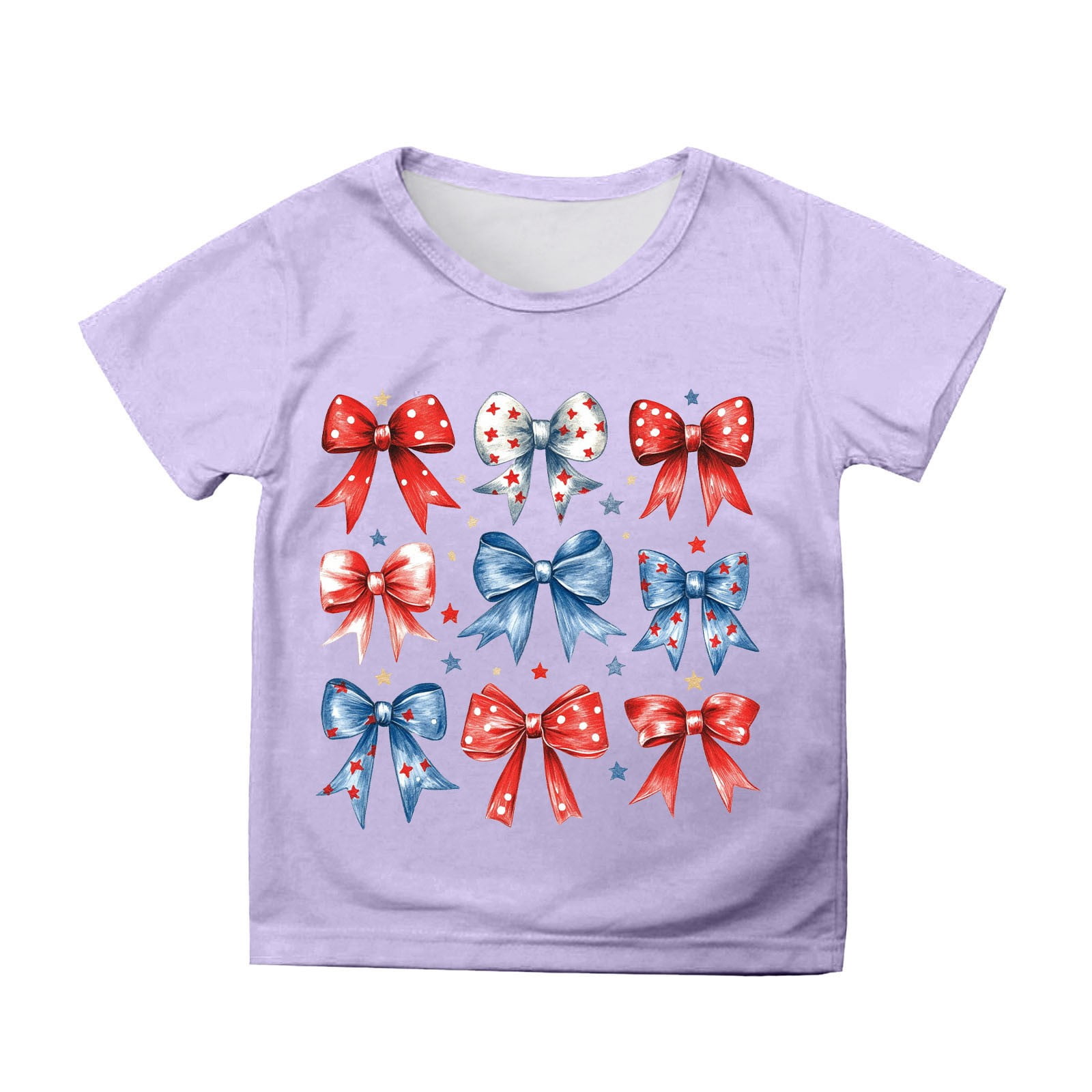 Little Kid Girls Casual Tops Short Sleeve Tee With Independence Day ...