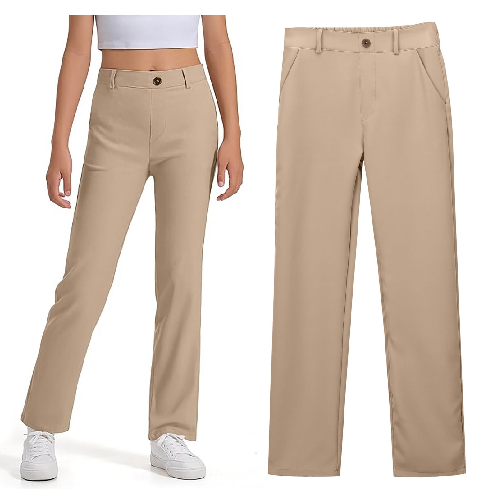 Little Kid Girls' School Uniform Leg Jegging, Flat Front Style with ...