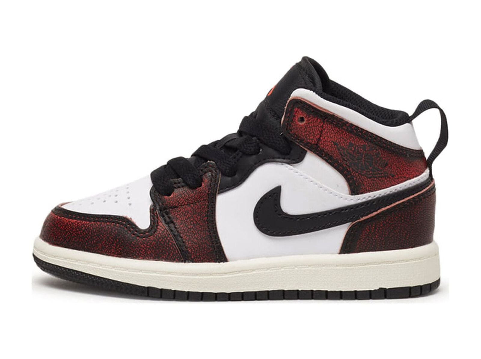 Little Kid Jordan 1 Mid SE "Wear-Away Chicago" Blk/Ifr 23-Wht-Sail ...