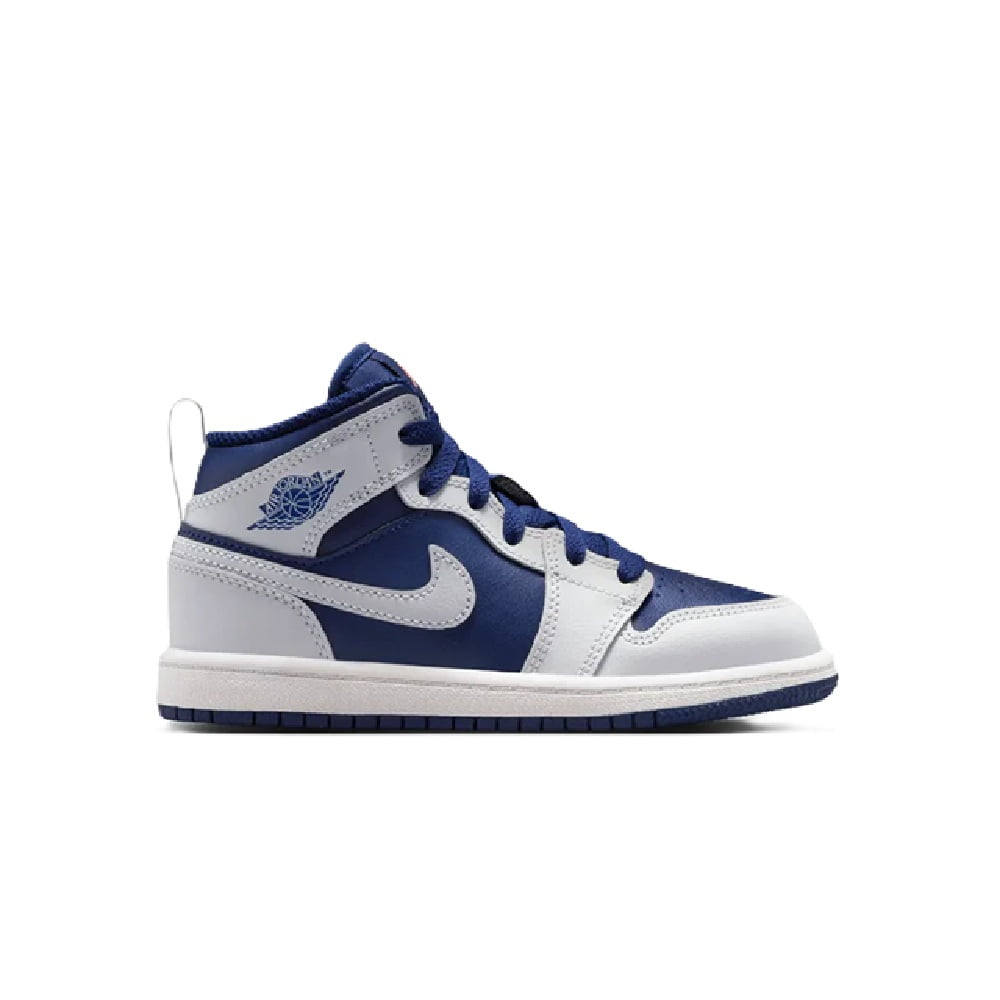 Little Kid's Jordan 1 Mid Blue Void/Pure Platinum (DQ8424 403) - 2 ...