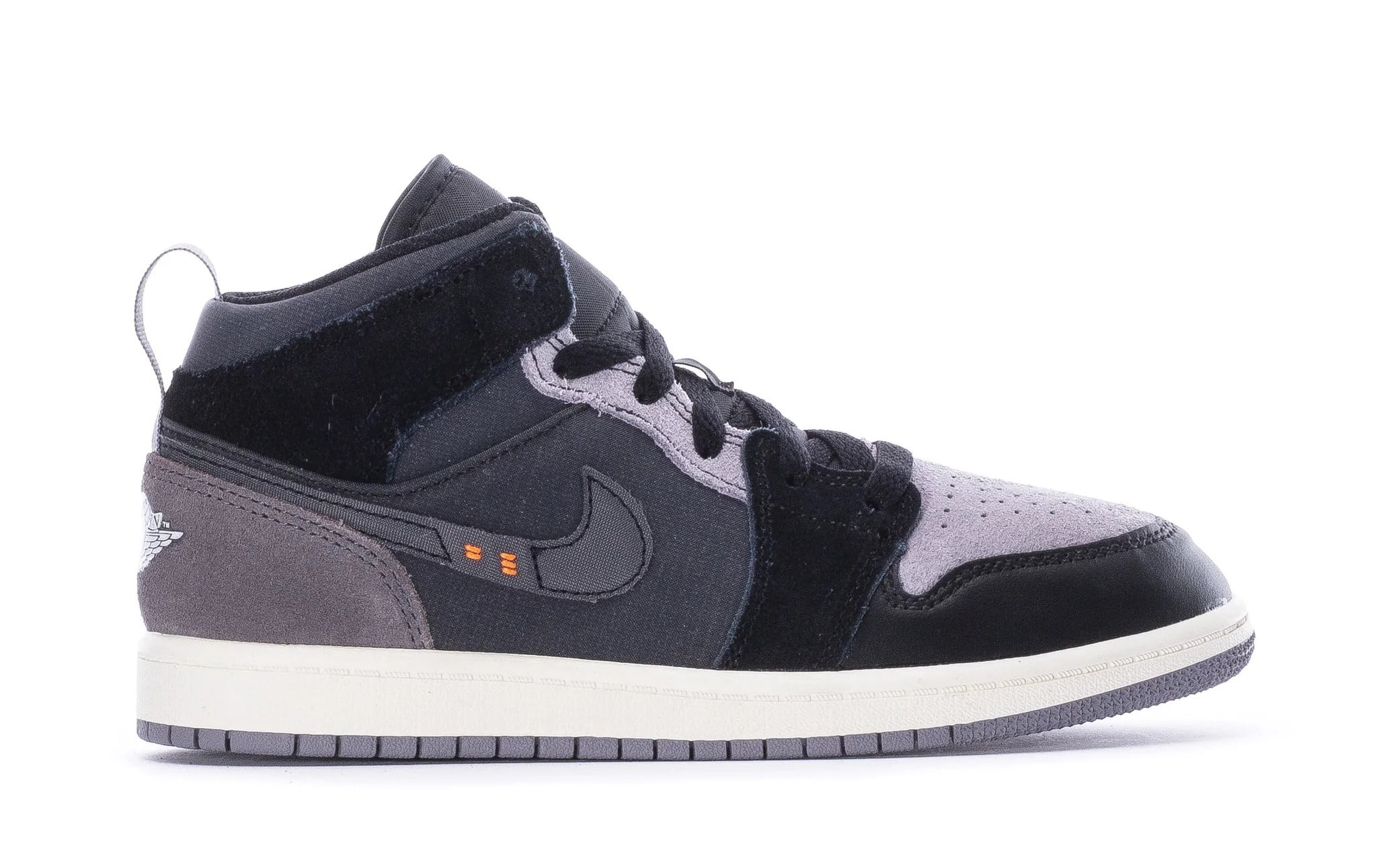 Little Kid's Jordan 1 Mid SE Craft Blk/Cmnt Gry-Lt Graphite (DV0436 001 ...