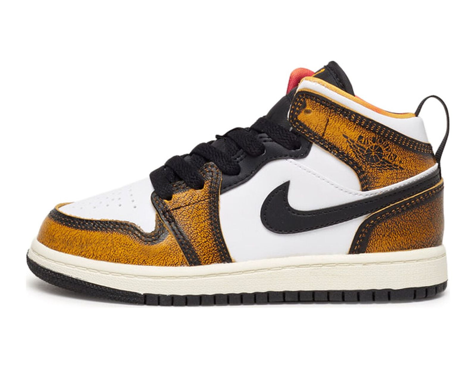 Little Kid's Jordan 1 Mid SE "Wear Away" Blck/Taxi-Wht-Sail (DQ8419 071 ...