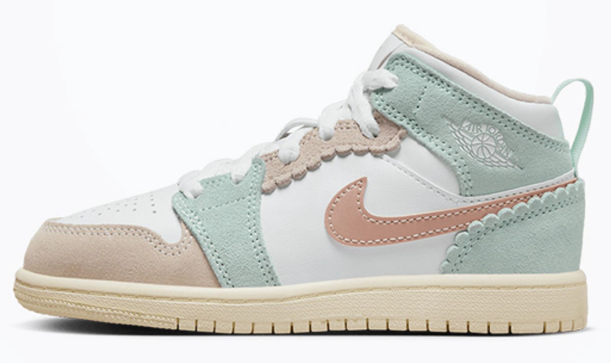 Little Kid's Jordan 1 Mid SE White/Pink Oxford-Jade Ice (DZ5359 100 ...