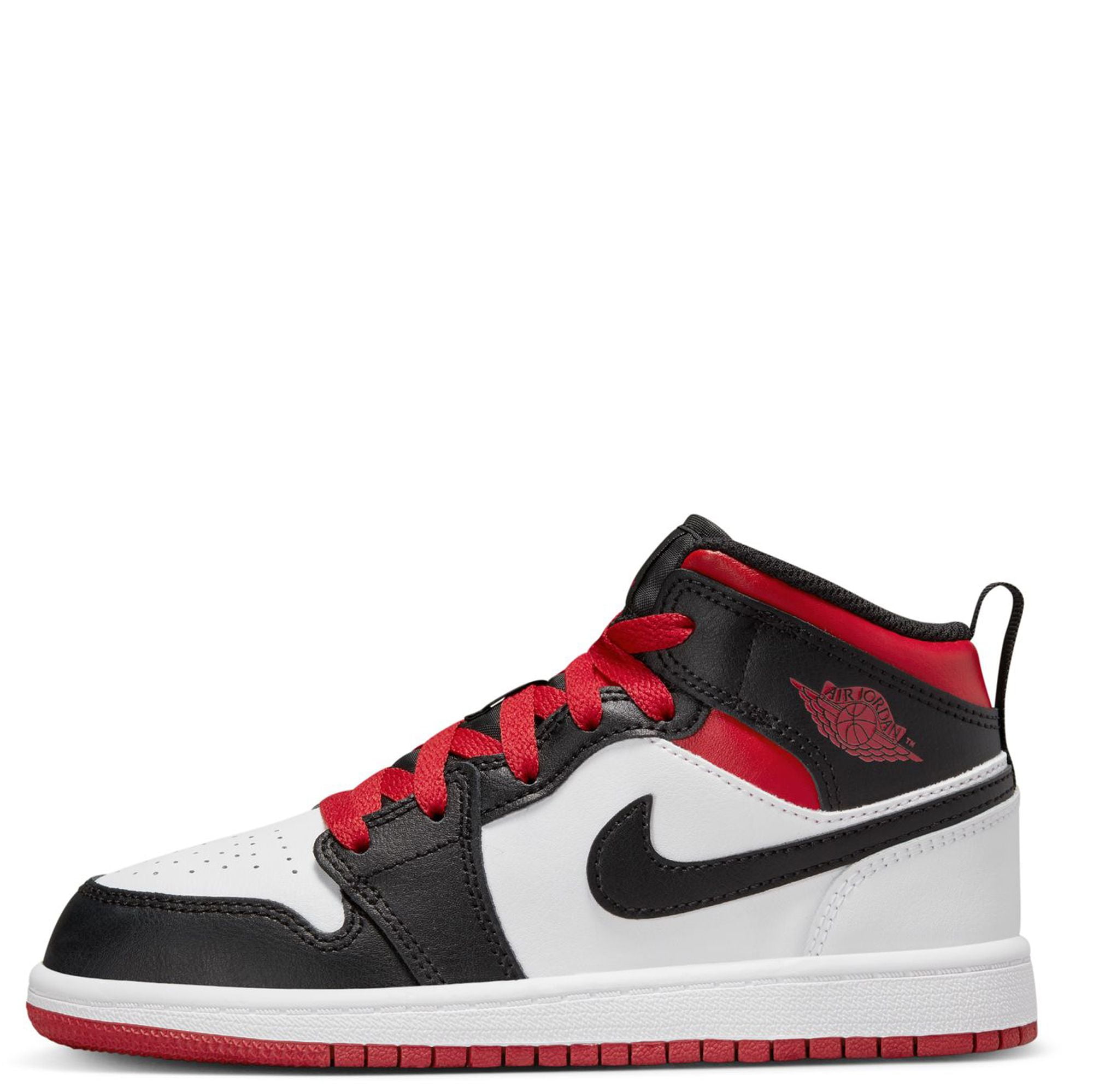 Little Kid's Jordan 1 Mid Sneaker White / Gym Red-Black, DQ8424-106 ...