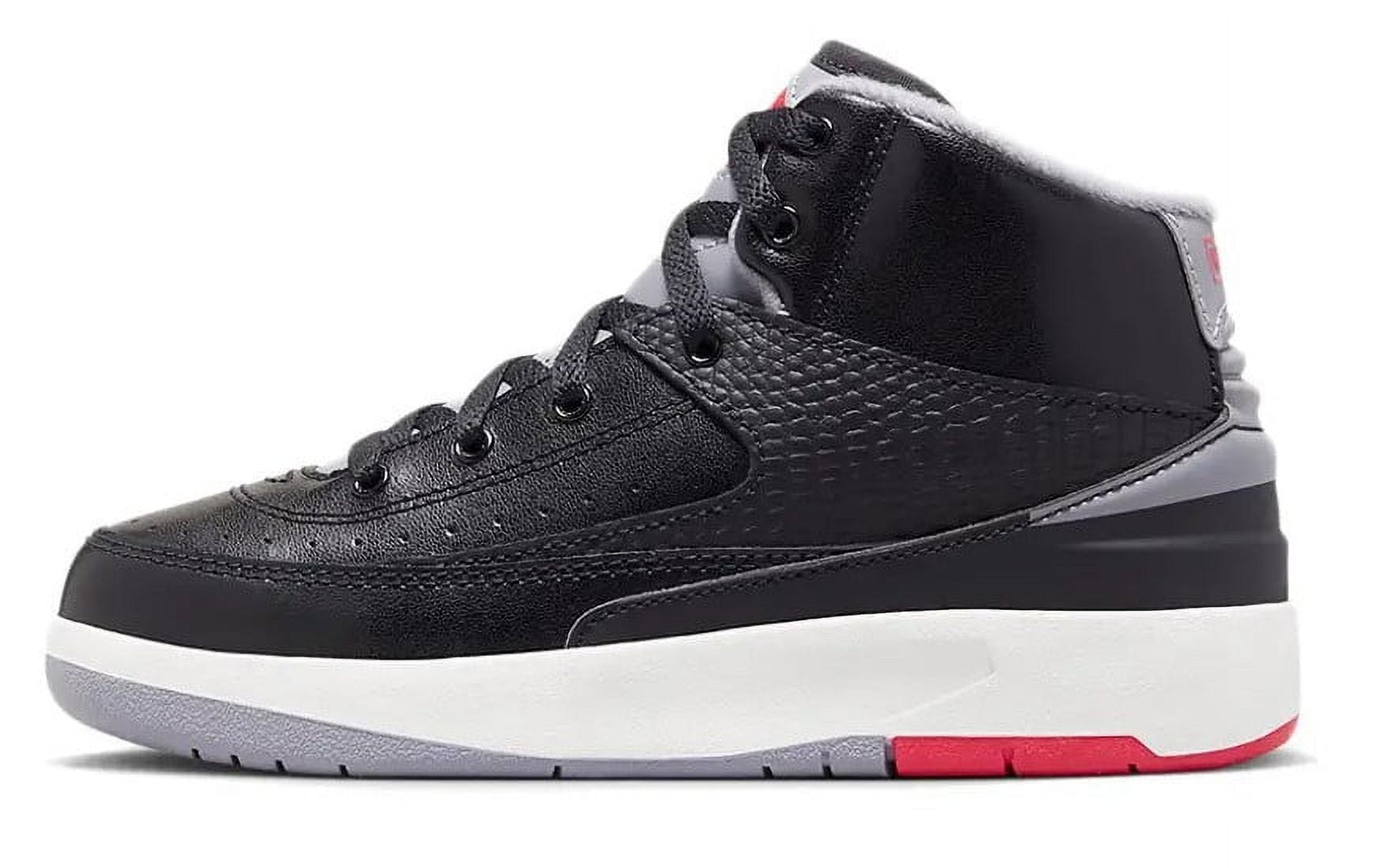 Little Kid's Jordan 2 Retro Black/Cement Grey-Fire Red (DQ8564 001) - 2 ...