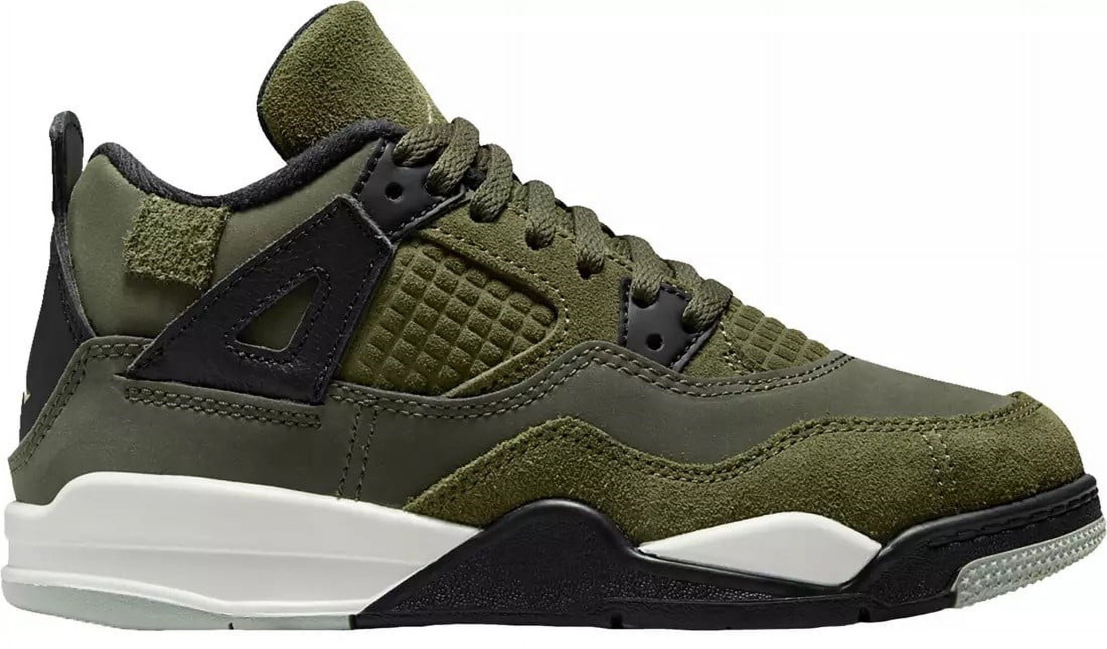 Free Shipping! Little Kid's Jordan 4 Retro SE Craft Mdm Olive/Pale ...