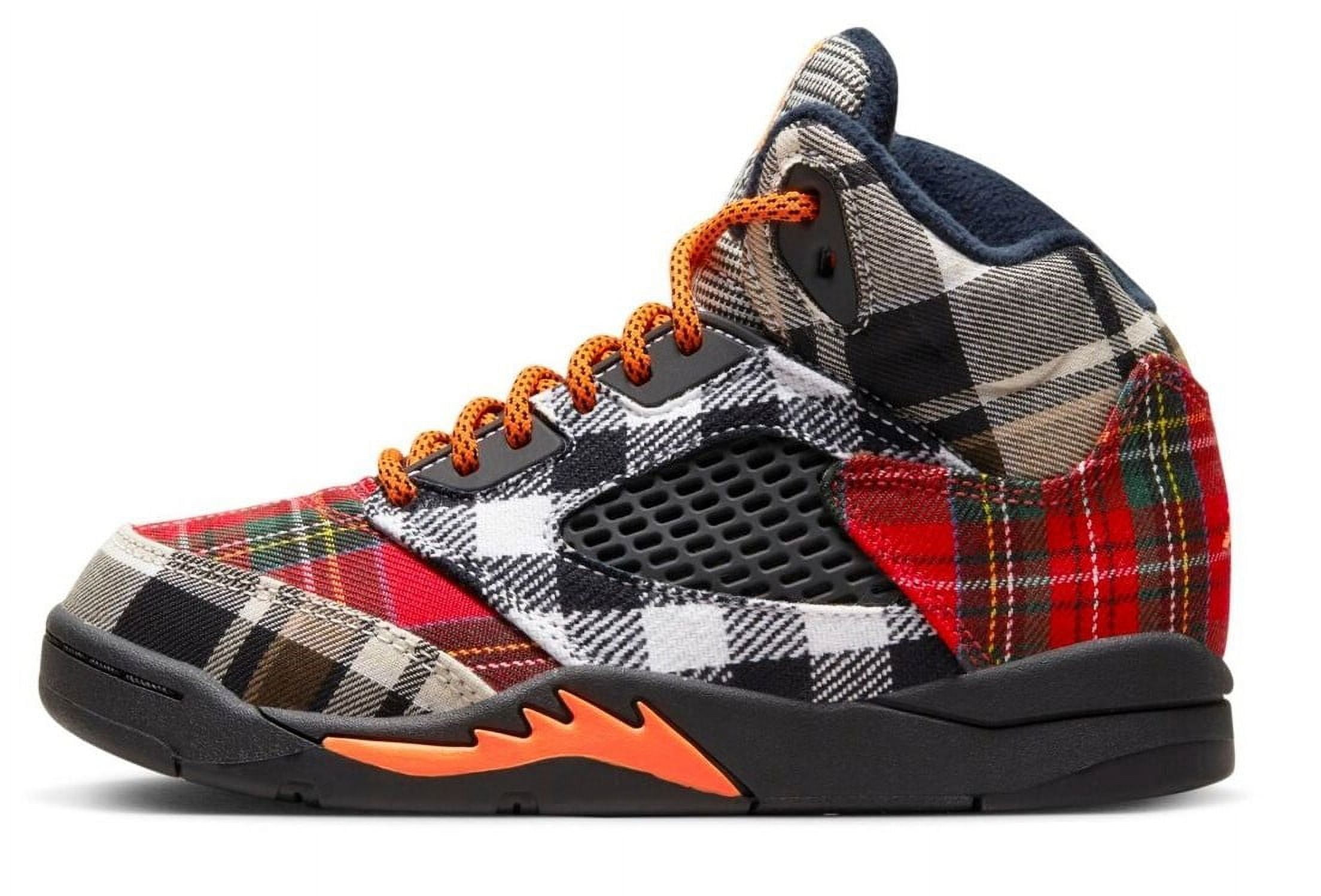 Little Kid's Jordan 5 Retro "Plaid" Black/Total Orange (FD4812 008) - 2 ...