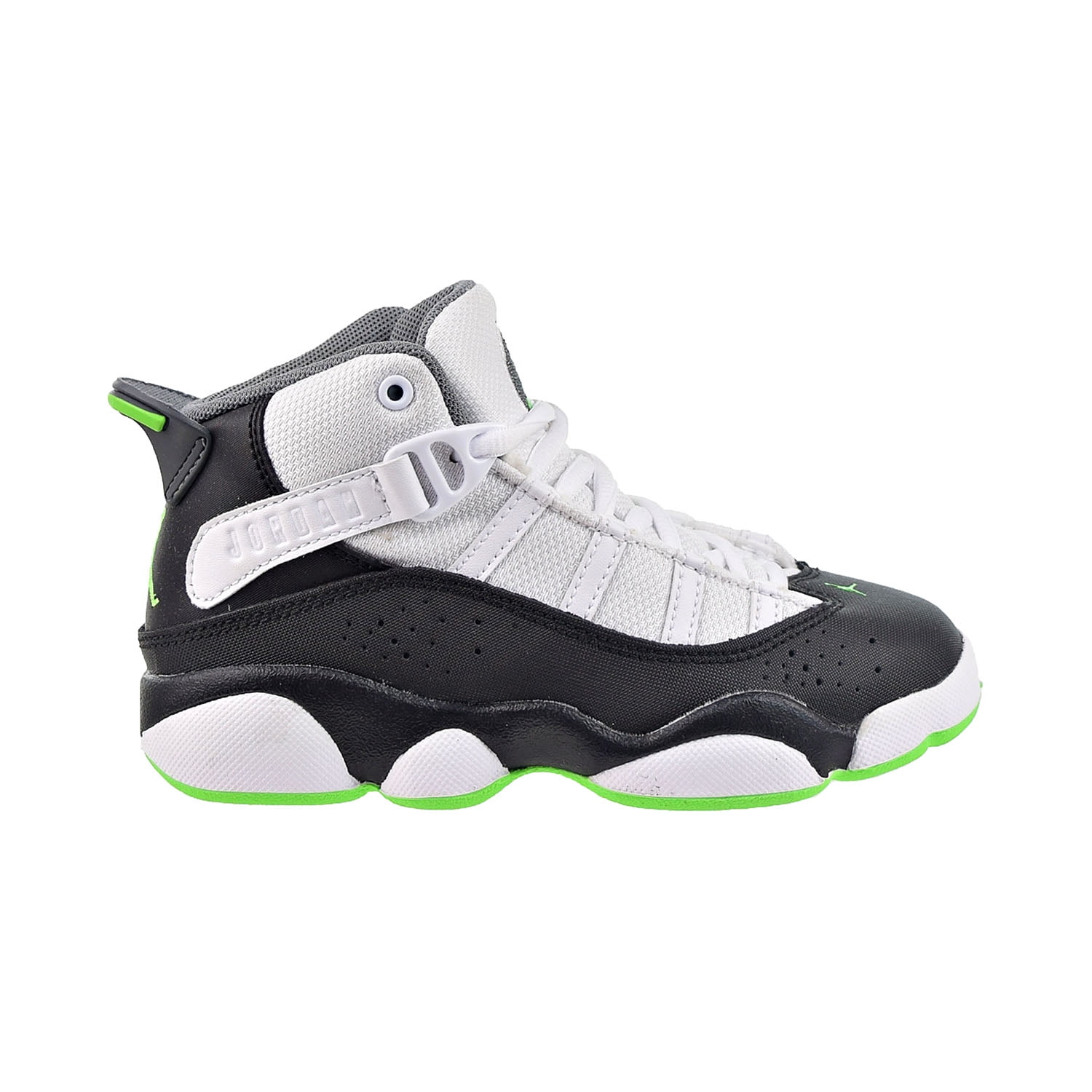 Little Kid's Jordan 6 Rings White/Green Strike-Black (323432 130) - 13. ...