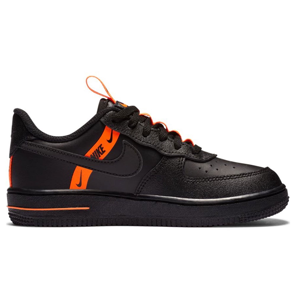 Little Kid's Nike Air Force 1 LV8 KSA Black/Black-Total Orange - 1.5 ...