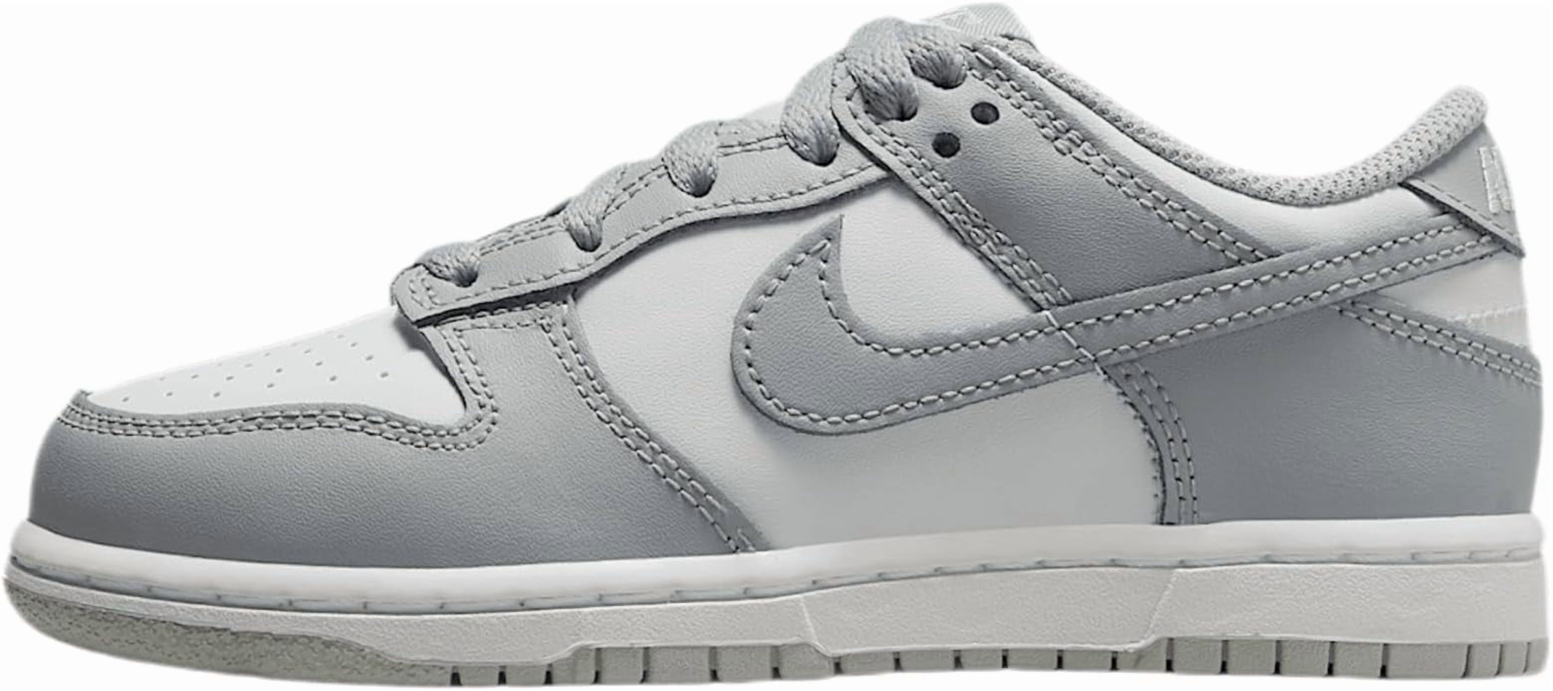 Little Kid's Nike Dunk Low White/LT Smoke Grey-White (FB9108 123) - 13. ...