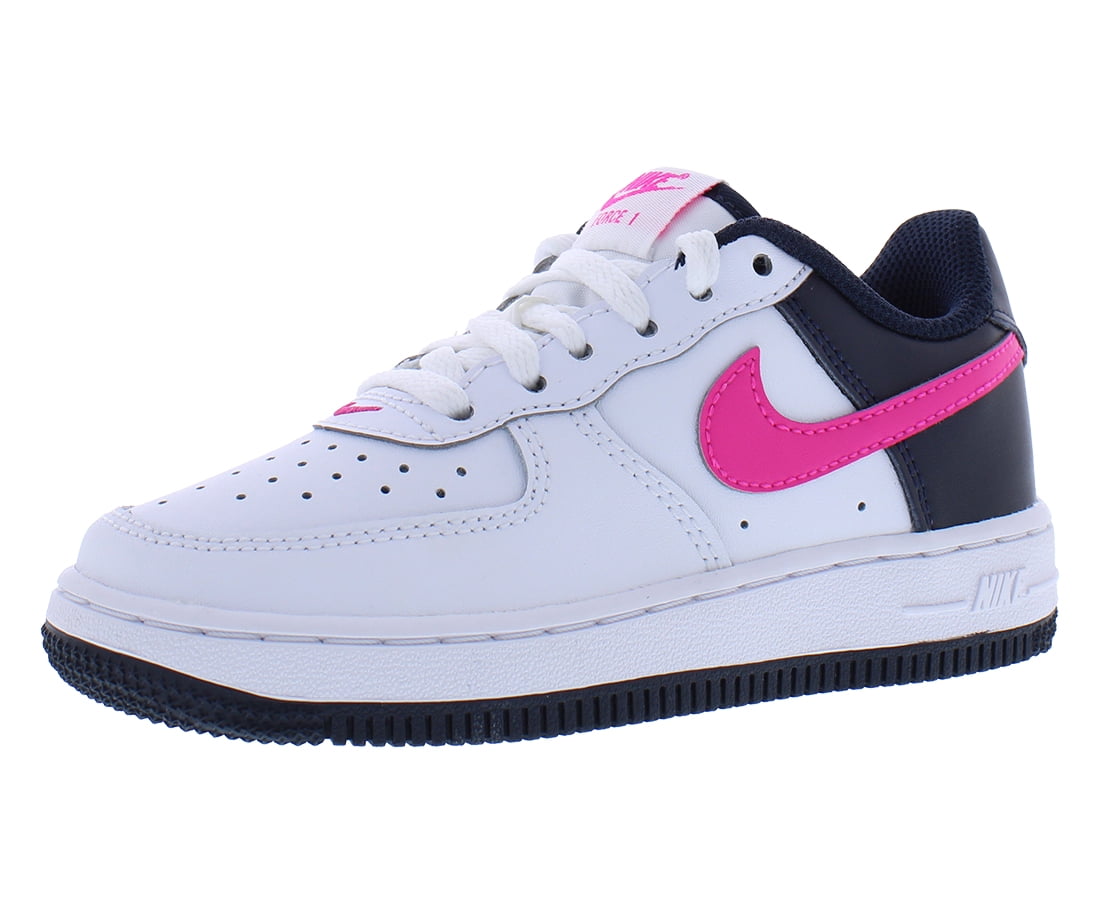 Nike Force 1 Leather PS Girls Shoes Size 11, Color: White/Fierce Pink ...