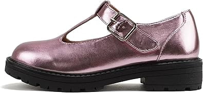 Little Kids/Children/Girls Round Closed Toe Mary Jane Lug Sole Sandals ...