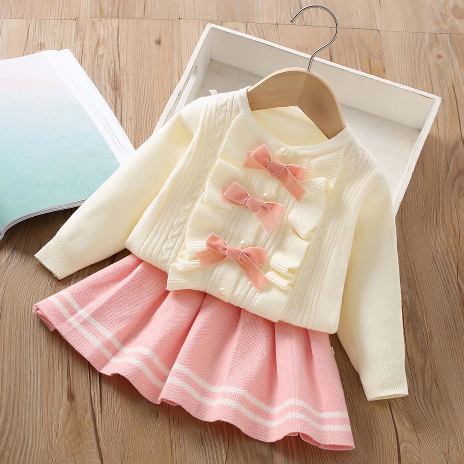 Little Kids Clothes Set Girls Fall Winter Long Sleeve Trendy Cute Soft ...