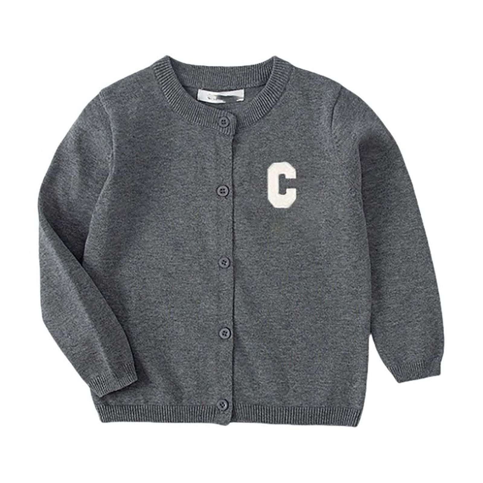 Little Kids Girls Cardigan Long Sleeve Kid Button Sweater Girl Crew ...