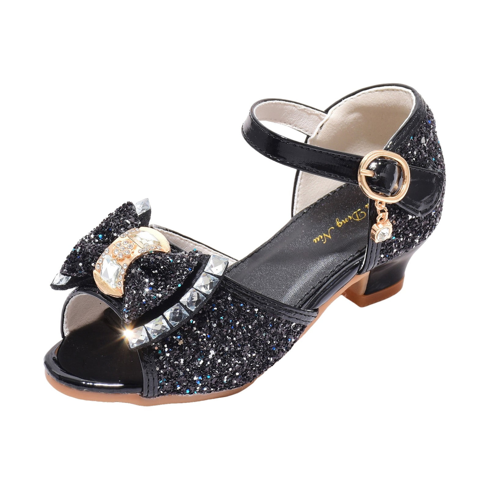 Little Kids Girls Dress Pumps Glitter Sequins Princess Low Heels Princess Dress Shoes Party ...