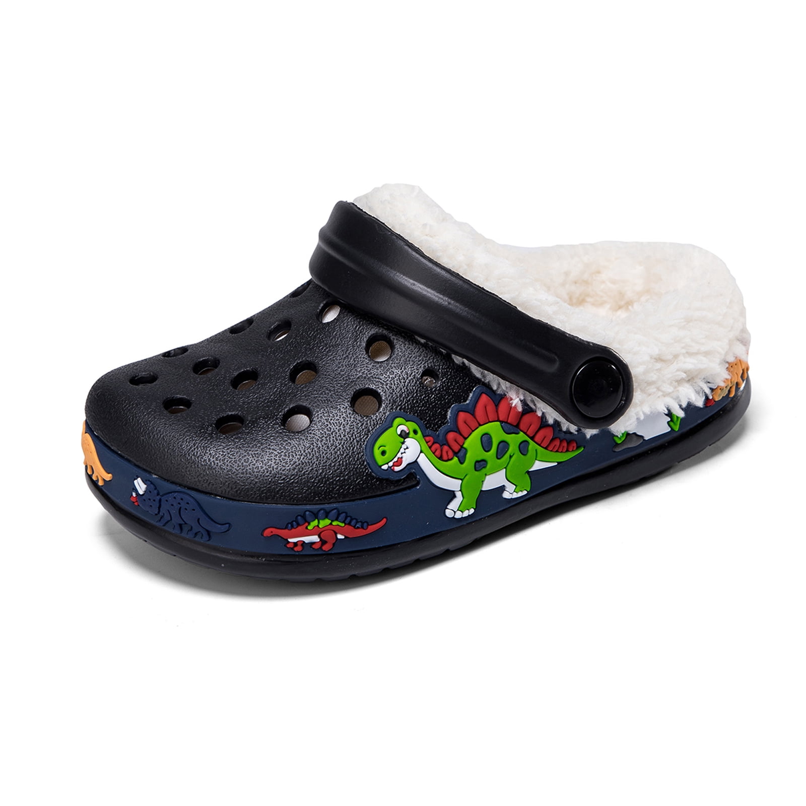 Little Kids Lined Clogs Boys Garden Slippers Kids Plush Warm Slippers ...