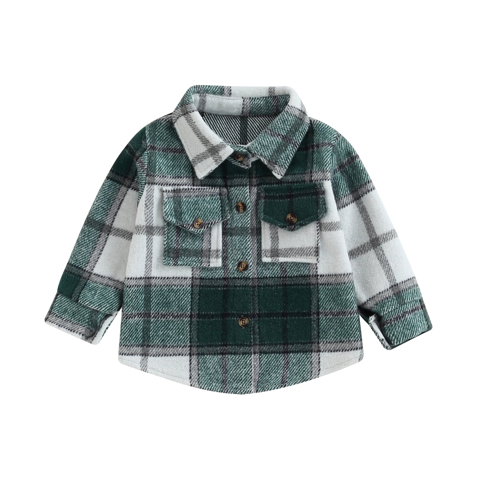 Little Kids Toddler Baby Boy Button Down Cardigan Long Sleeve Plaid Flannel Sweater 6M 12M 18M ...