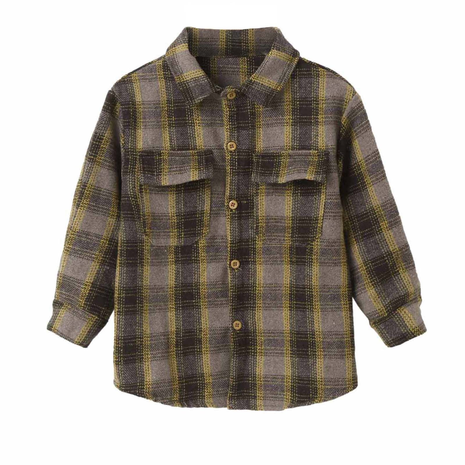 Little Kids Toddler Baby Boy Girl Flannel Shirt Jacket Classic Plaid ...