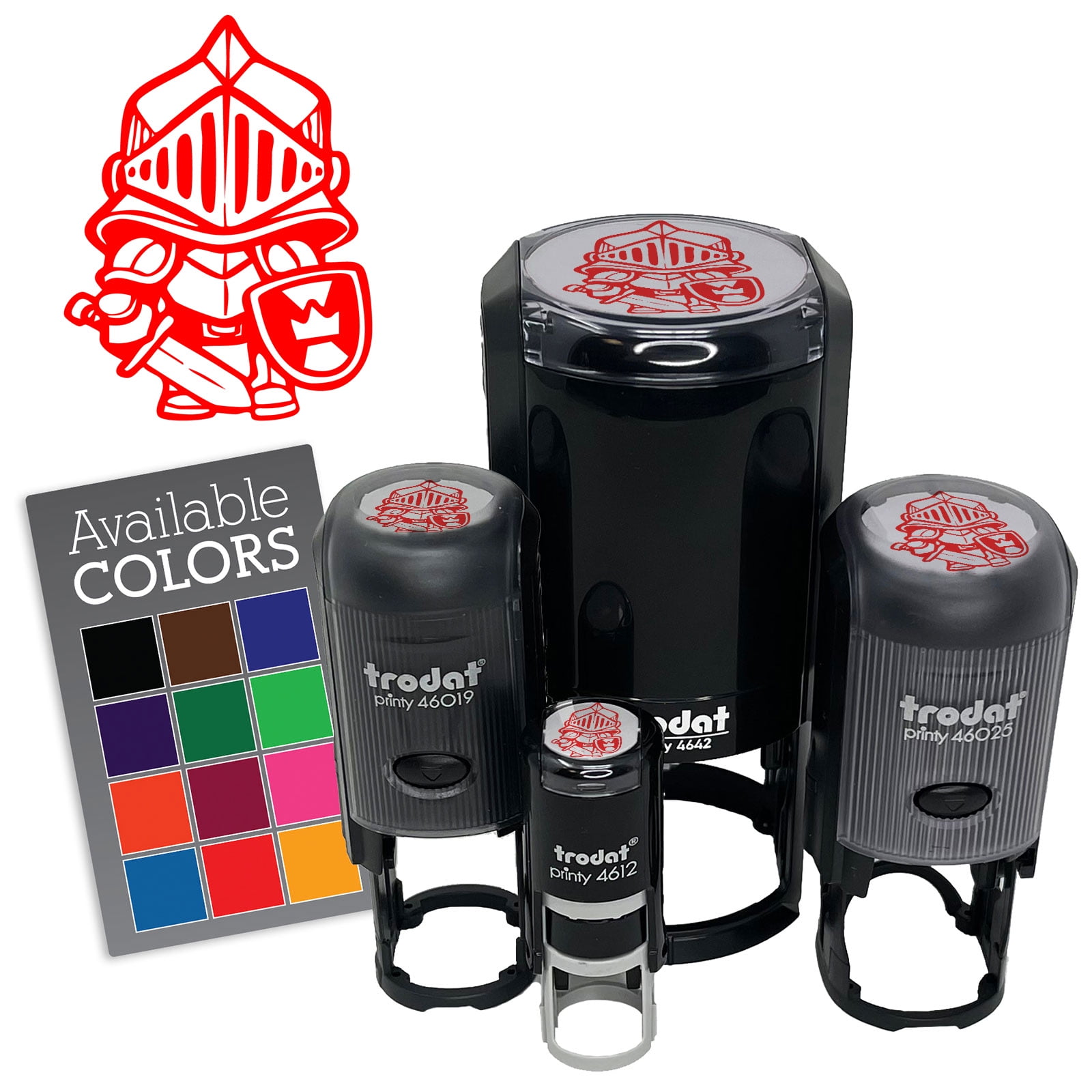 Little Knight Medieval Armor Sword Shield Self-Inking Rubber Stamp for ...