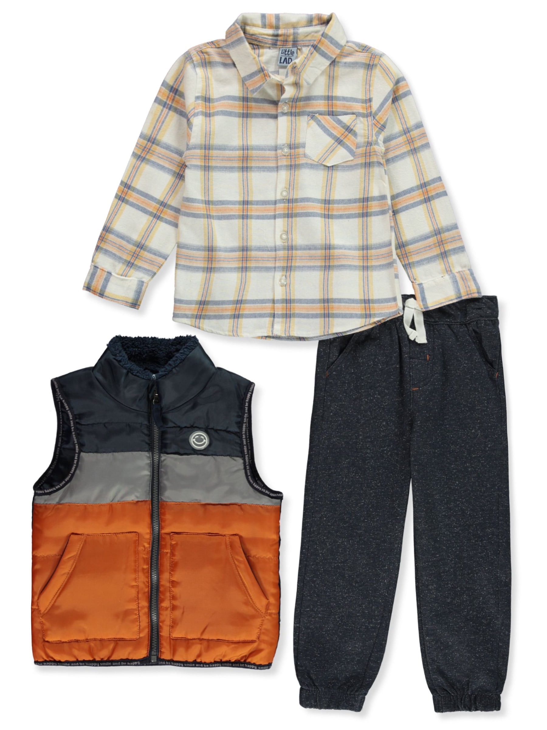 Little Lad Boys' 3-Piece Joggers Set Outfit - white/multi, 6 (Little ...