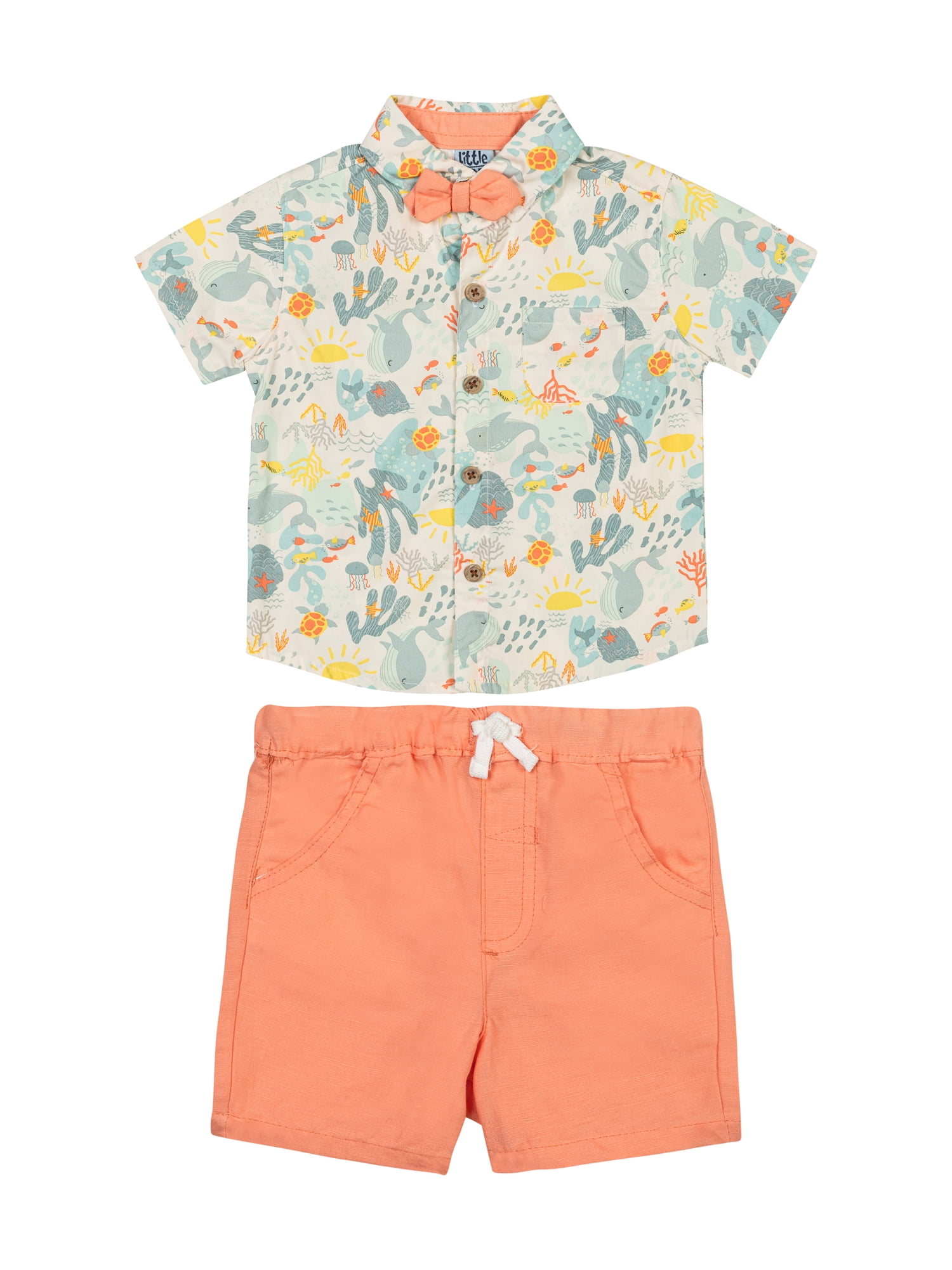 Little Lad Infant Boys' Short Sleeve Shirt and Short, 2-Piece Set ...