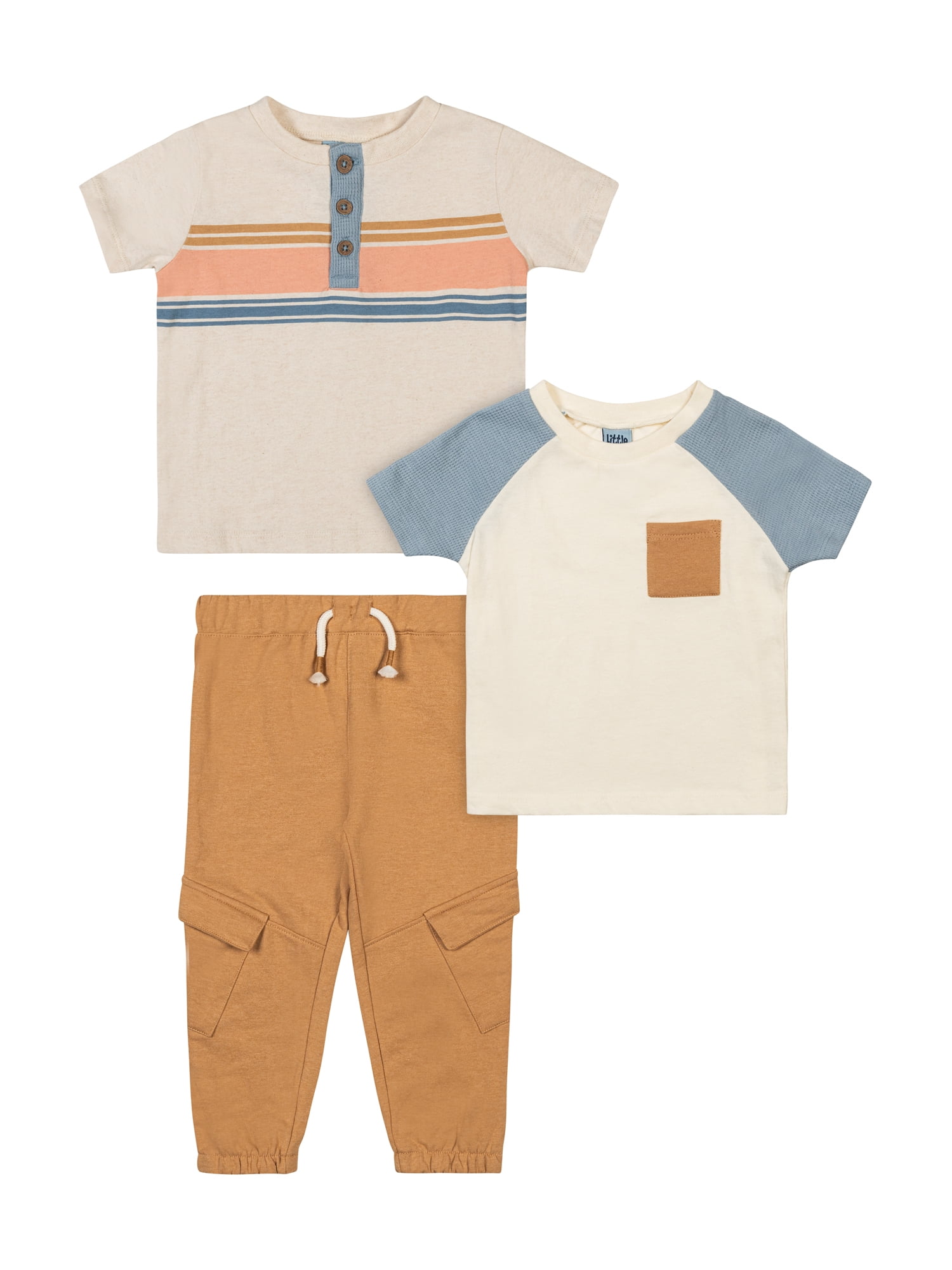 Little Lad Infant Boys' Tee and Jogger Pant, 3-Piece Set, Sizes 12M-24M ...