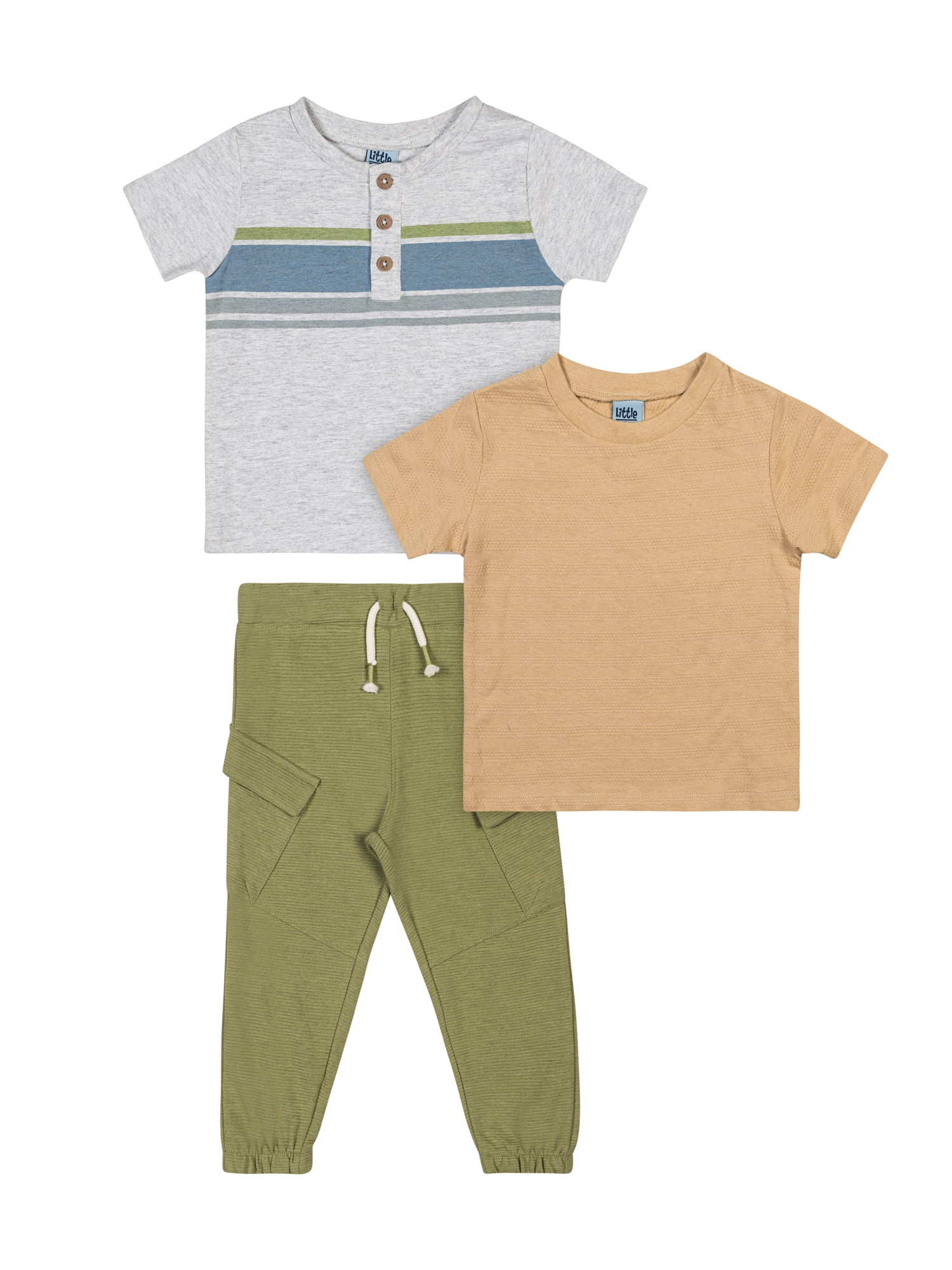 Little Lad Infant Boys' Tee and Jogger Pant, 3-Piece Set, Sizes 12M-24M ...