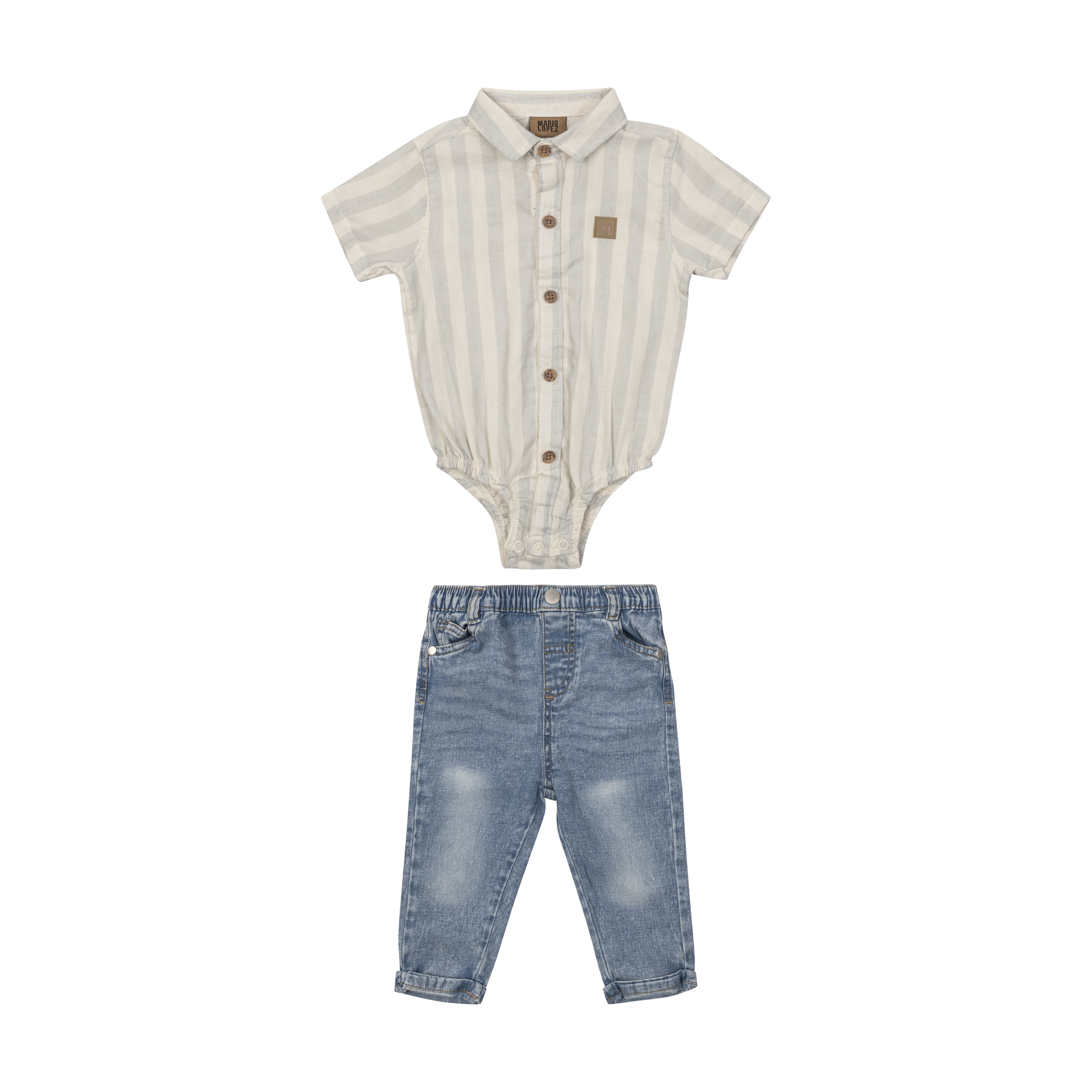 Little Lad Newborn Boys' Short Sleeve Shirt and Pant, 2-Piece Set ...