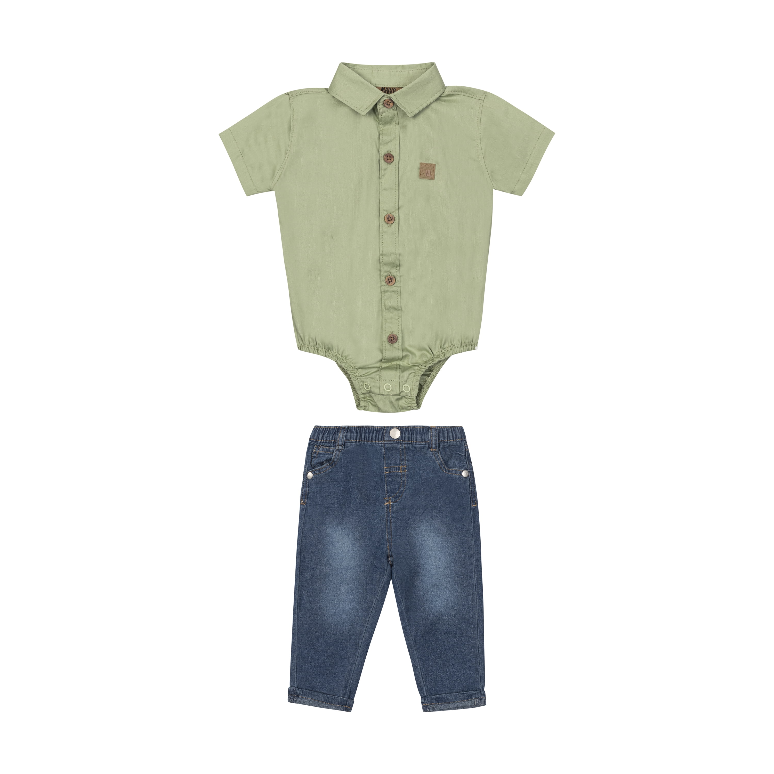 Little Lad Newborn Boys' Short Sleeve Shirt and Pant, 2-Piece Set ...
