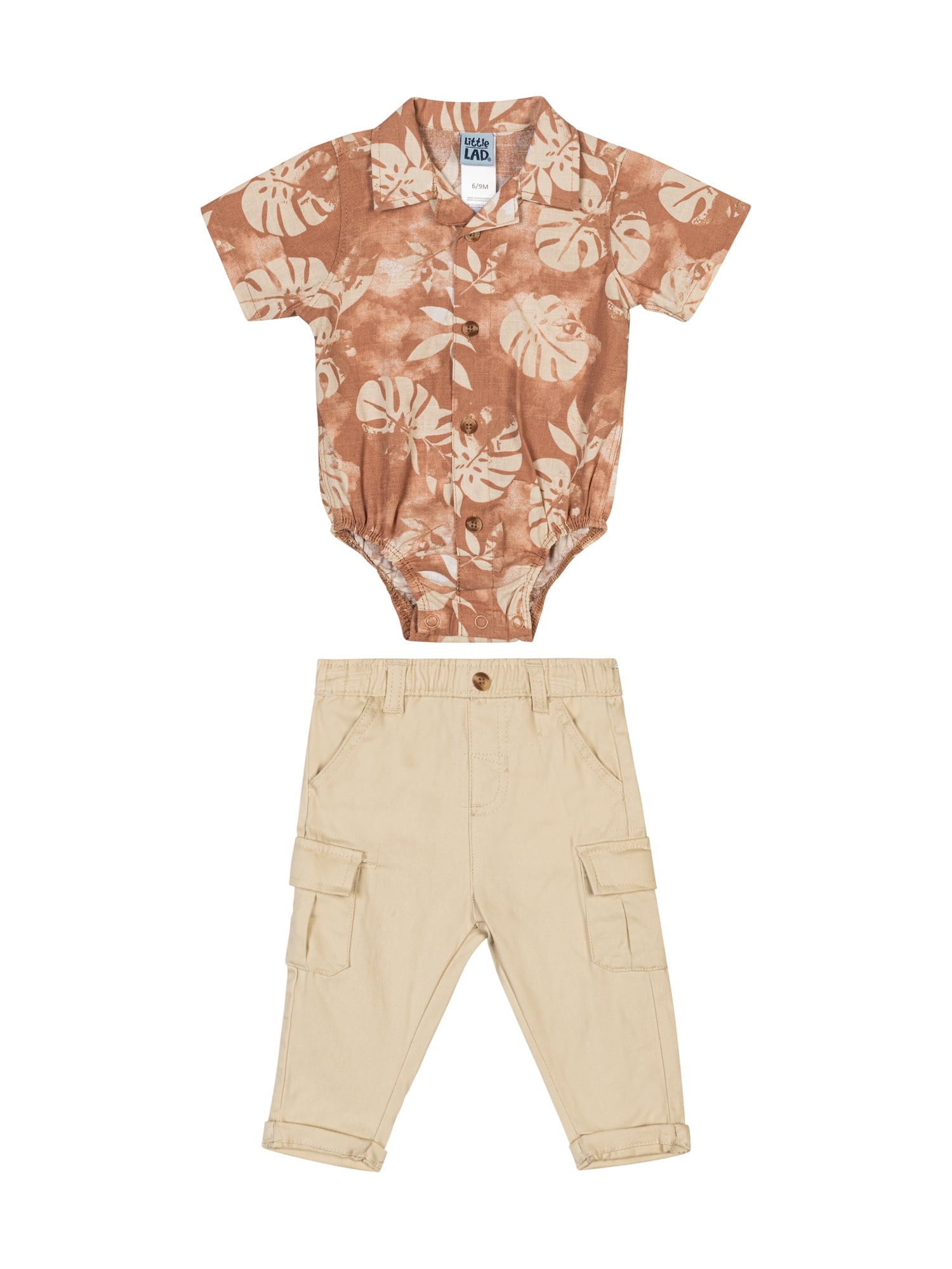 Little Lad Newborn and Infant Boys' Short Sleeve Shirt and Pant, 2 ...