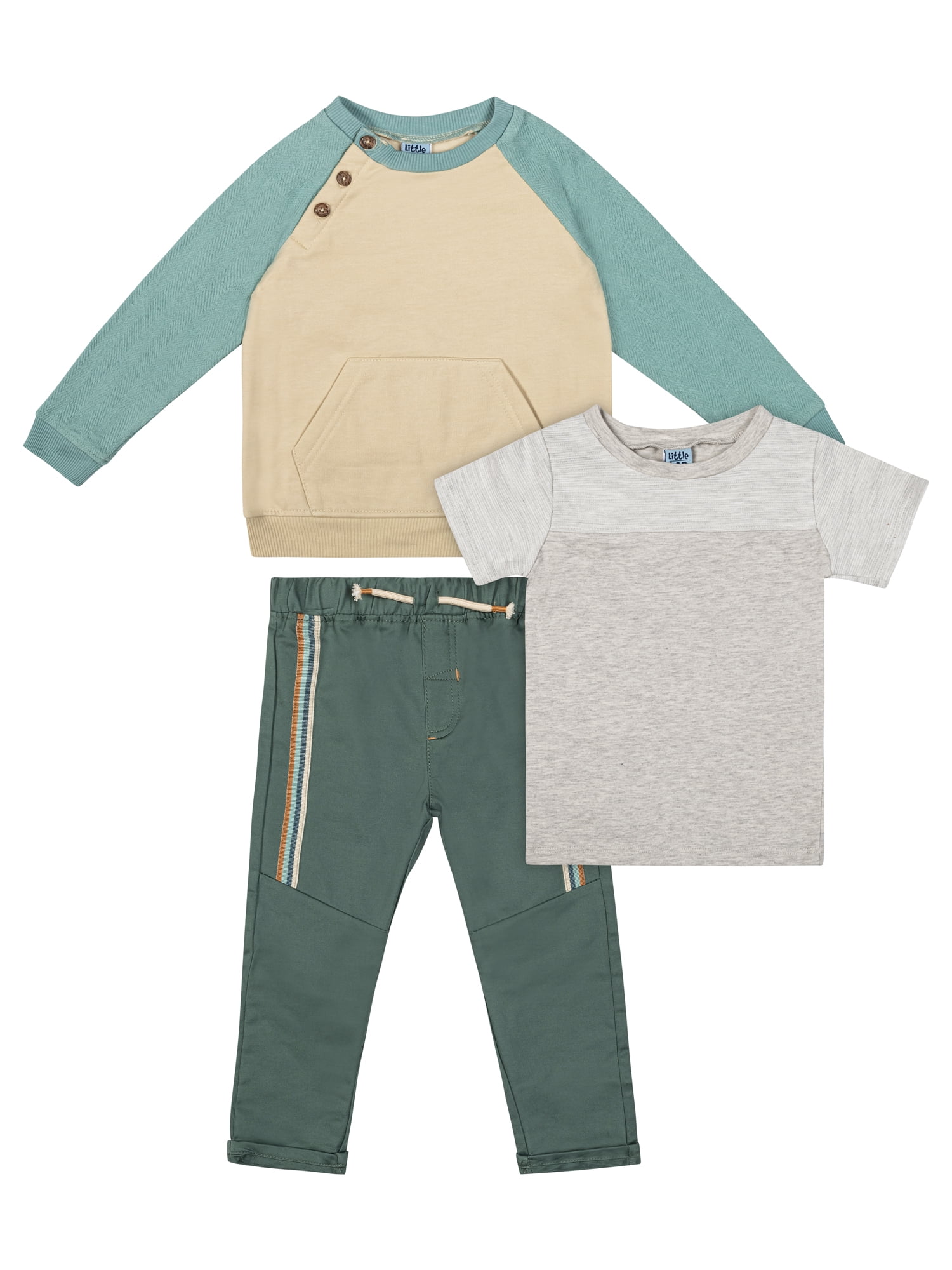 Little Lad Toddler Boys' Tee and Pant, 3-Piece Set, Sizes 2T-4T ...