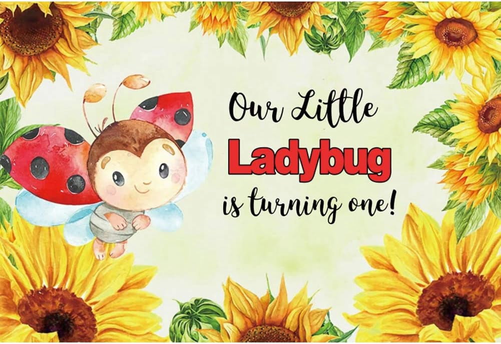 Our Little Ladybug is Turning One Backdrop for Kids 1st First Birthday ...