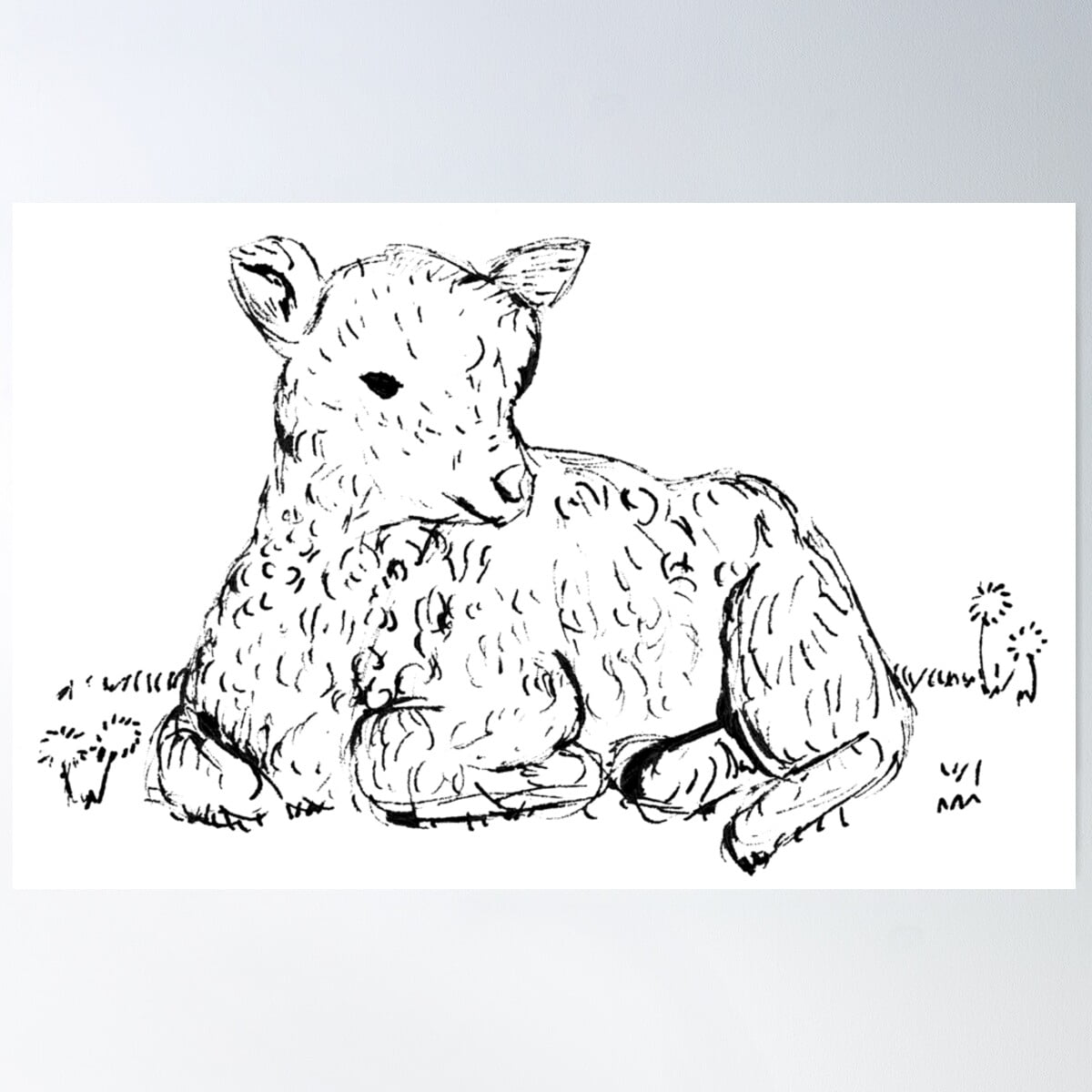 Little Lamb Poster Wall Art, Modern Wall Decor For Living Room Bedroom ...